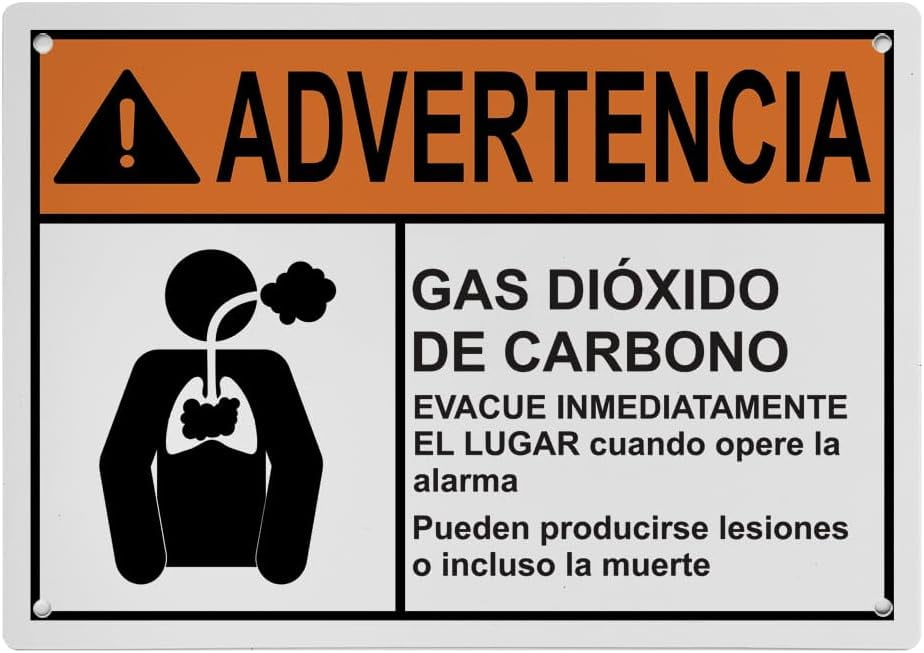NFPA 12 CO2 Sign 8"x12" - Carbon Dioxide Safety Sign, UV Resistant ...