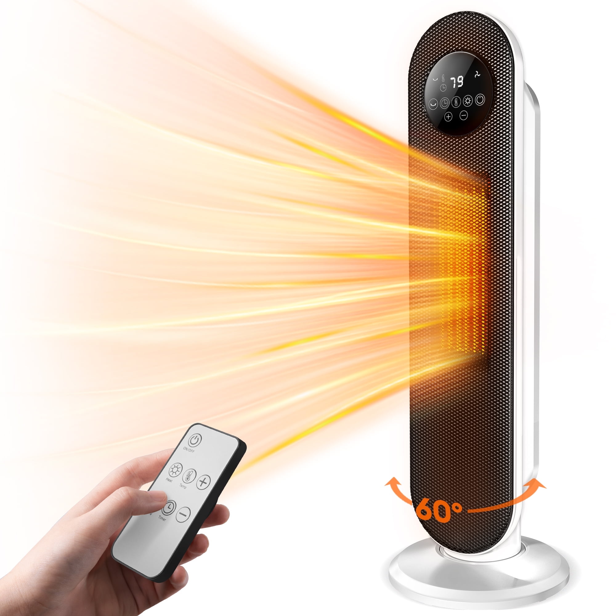 NFTIGB 25" Space Heater Indoor Room, Electric Heater with Remote Fast ...