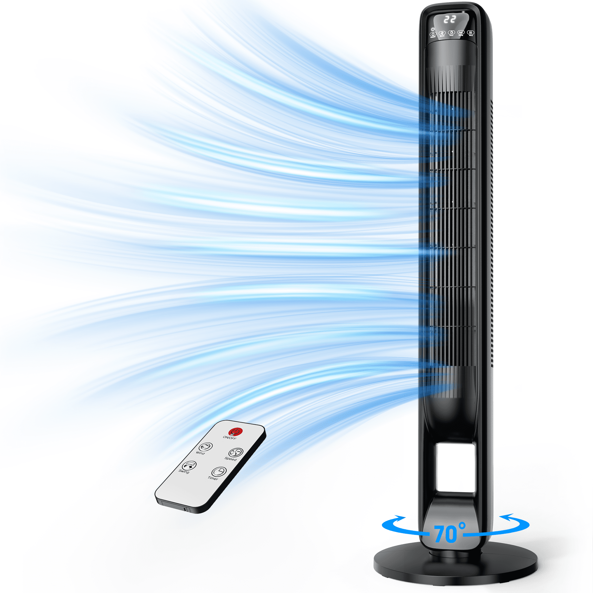 NFTIGB 39 inch Tower Fan for Large Room, Oscillating Bladeless Standing ...