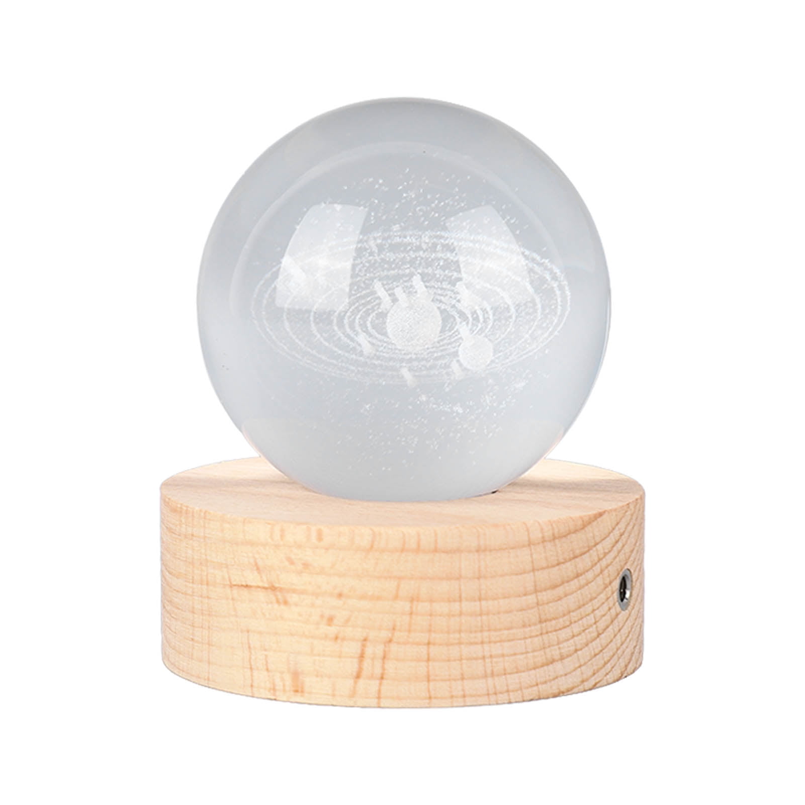 NFTIGB 6cm 3D Crystal Ball Luminous Clear Sculpture Round Night Light ...
