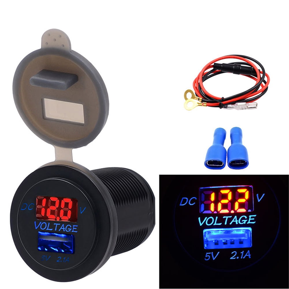 NFTIGB Dual USB Ports Car Charger Voltage Display Voltmeter Vehicle ...