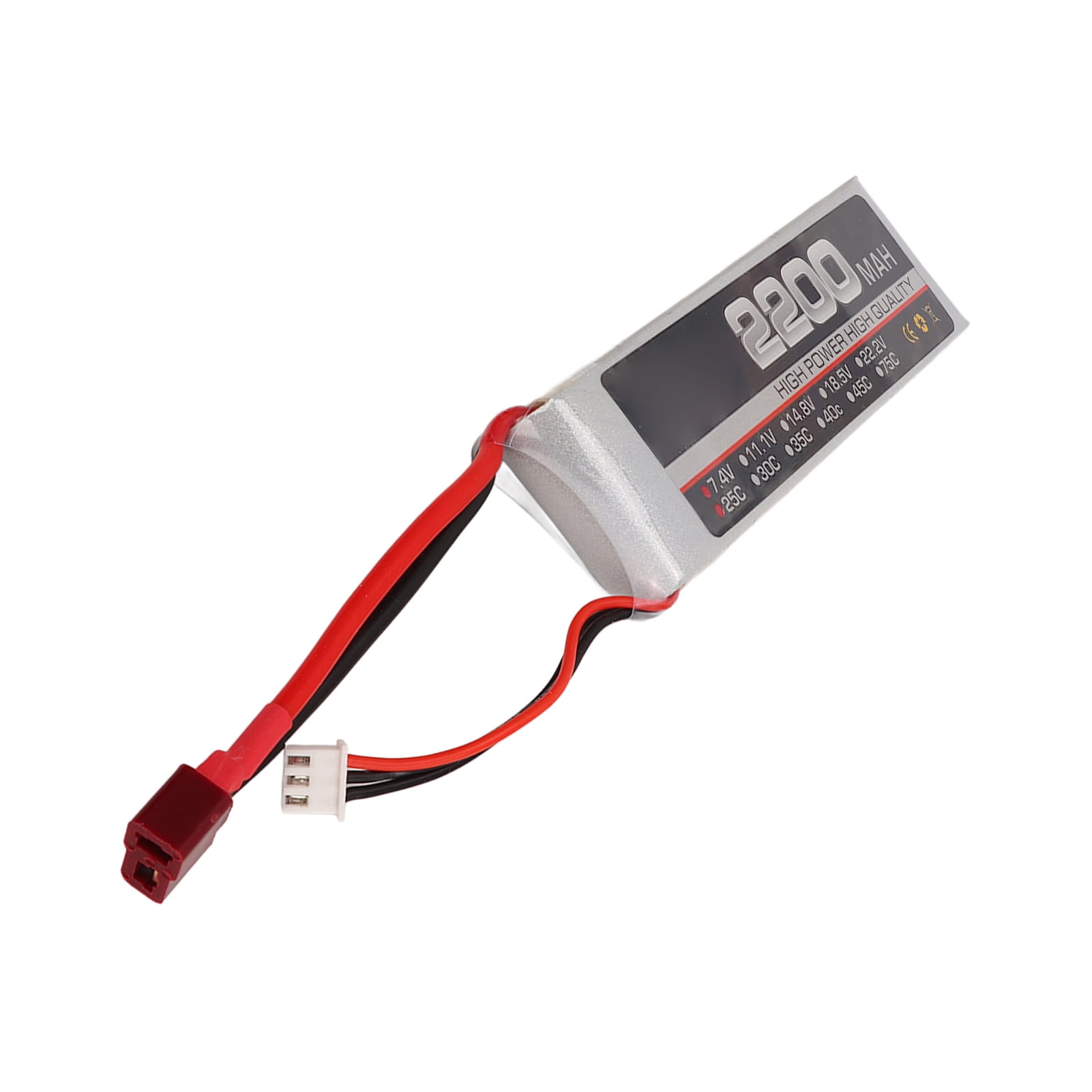 NFTIGB Lipo Battery 7.4V 2S 2200mAh 25C High Discharge Rate RC ...