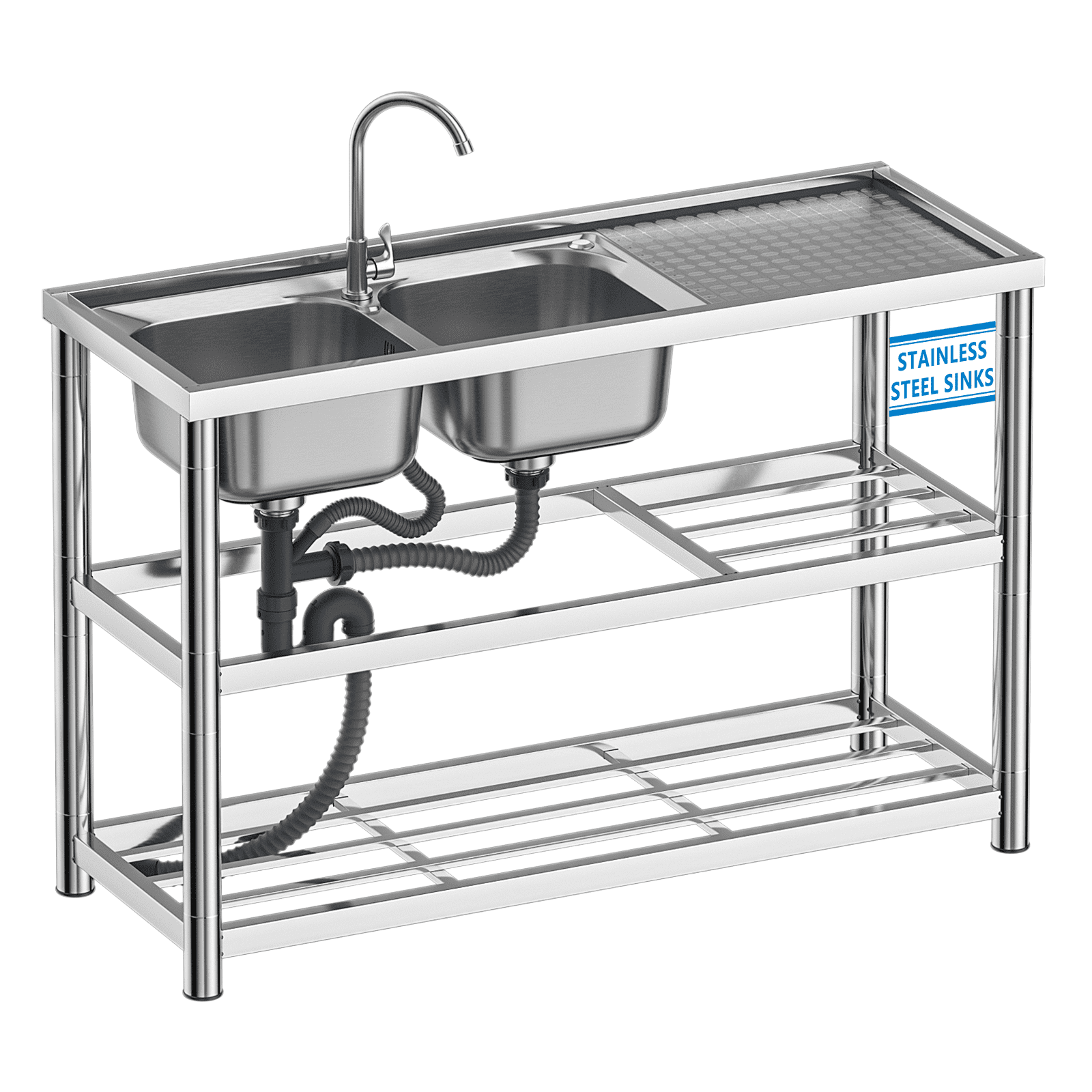 NFTIGB Outdoor Sink Freestanding Stainless Steel Sink, Utility ...