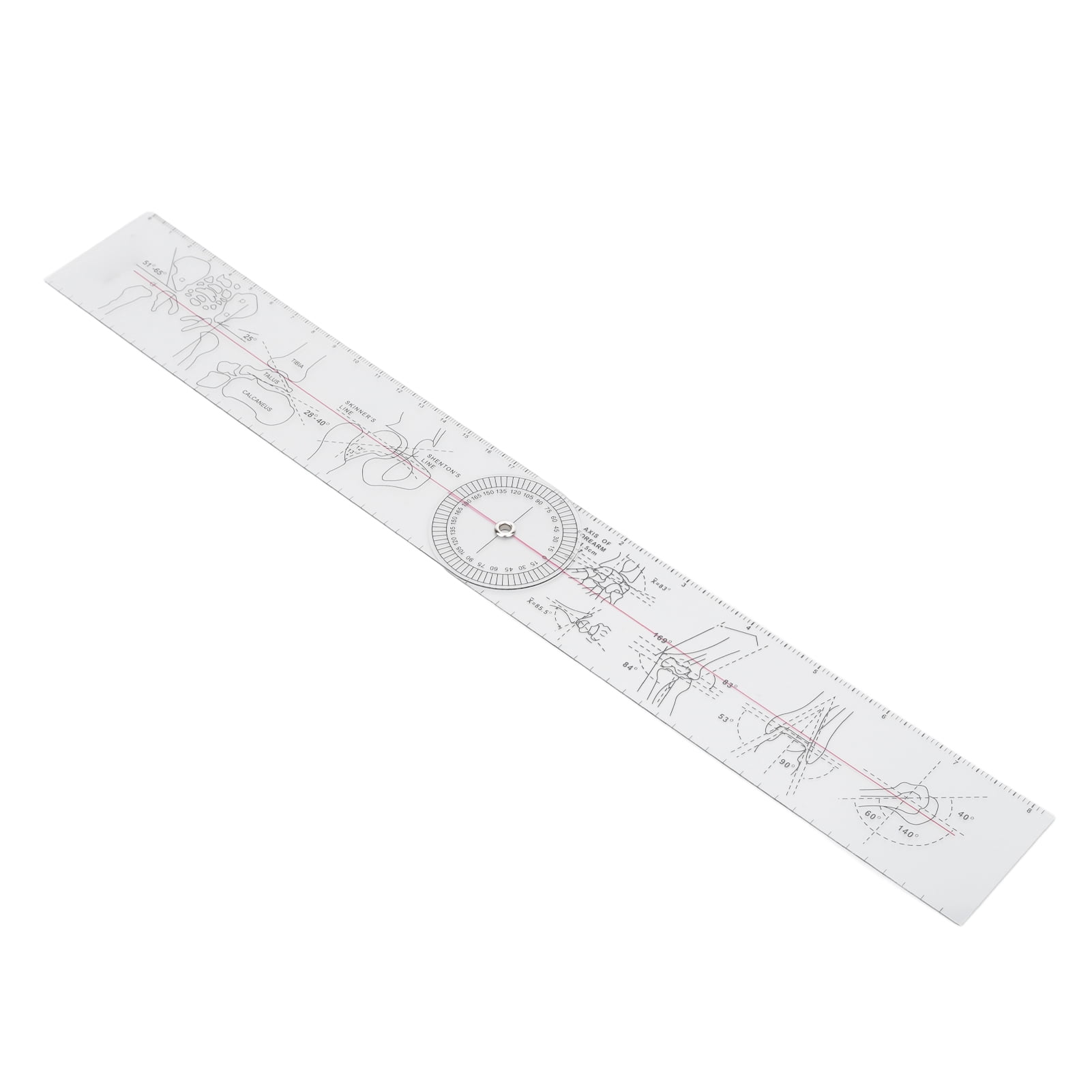 NFTIGB PVC Goniometer Angle Ruler 360 Degree Measure Joints Motion ...