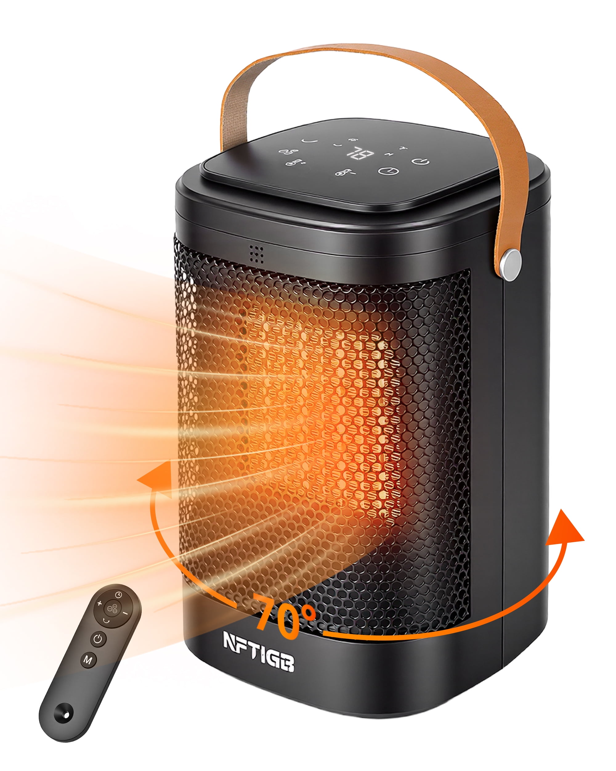 NFTIGB Space Heaters for Home, Desktop Portable Heater with Remote and ...