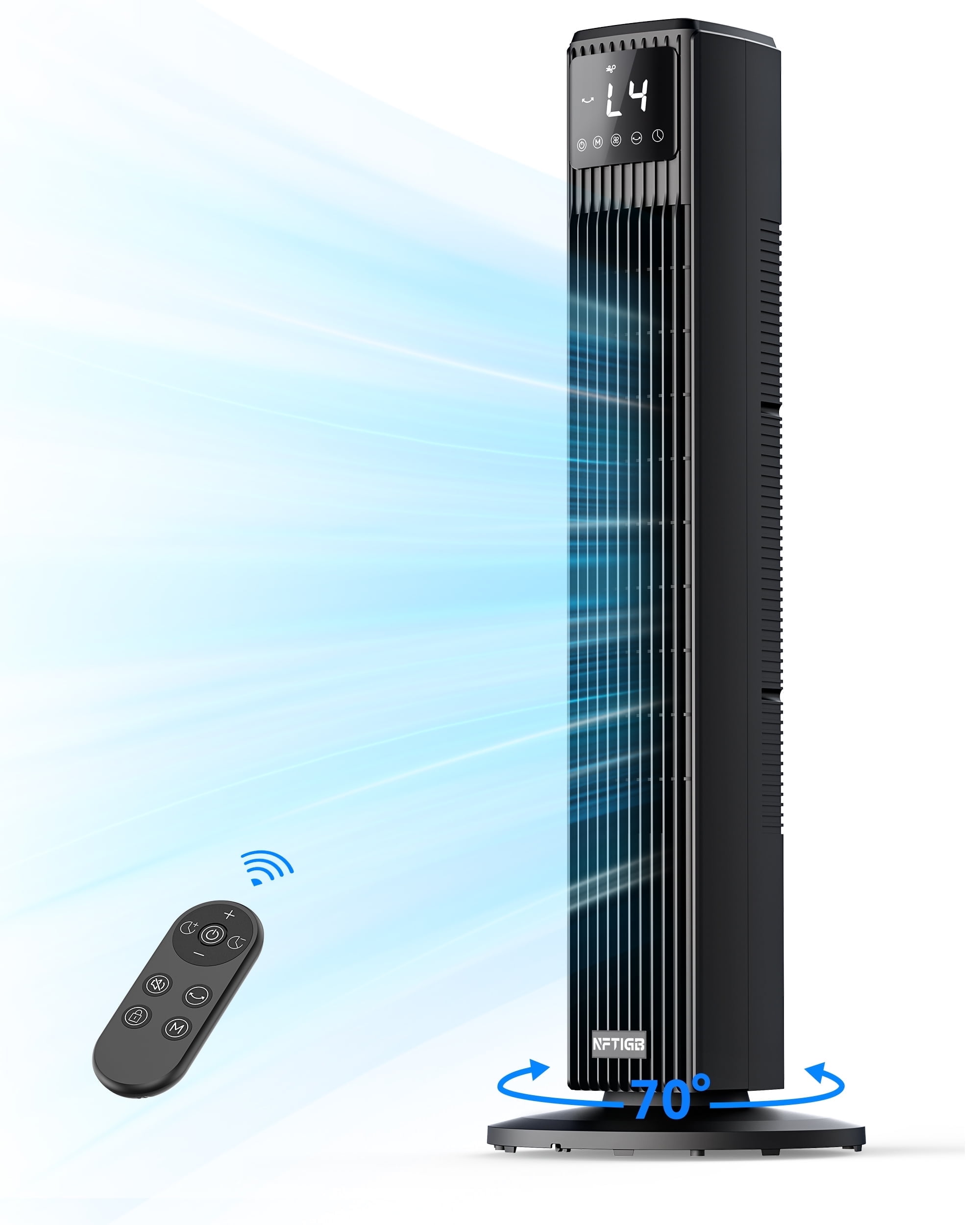 NFTIGB Tower Fans for Home, 36" Oscillating Floor Fan with Remote, 4 ...