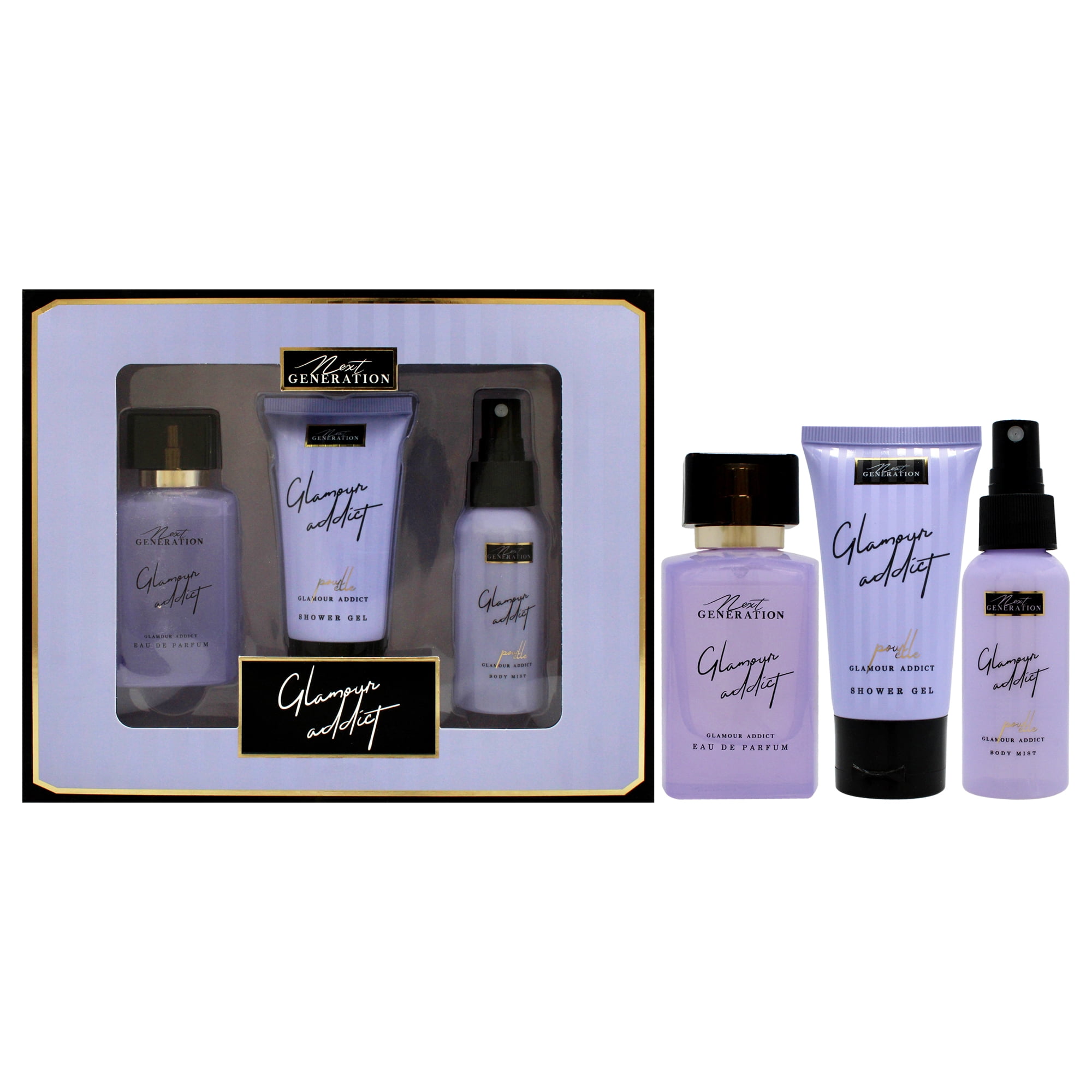 NG Perfume Glamour Addict , 3 Pc Gift Set 1.7oz EDP Spray, 1.7oz Body ...