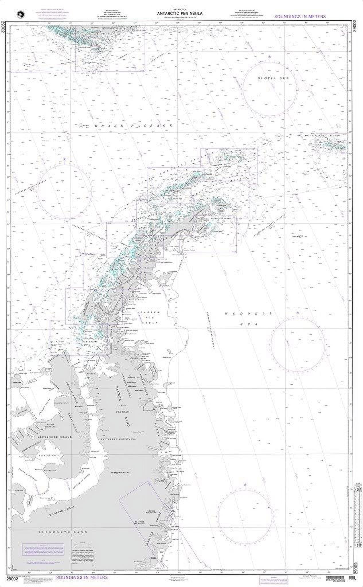 NGA Chart 29002: Antarctic Peninsula - Walmart.com