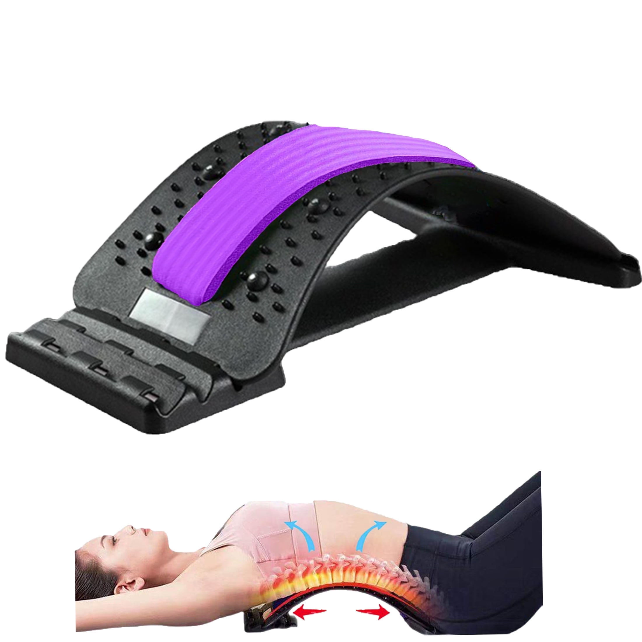 NGARDK Back Stretcher for Lower Back Pain Relief - Adjustable Lumbar ...