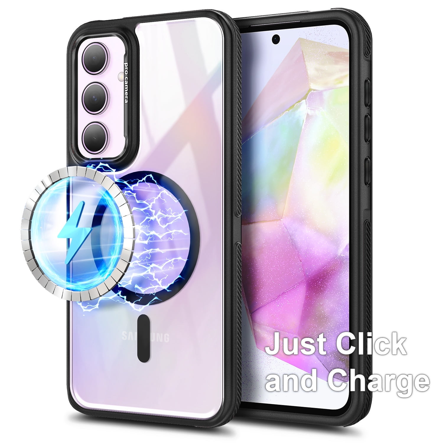 NGB Supremacy Samsung Galaxy A15 5G Case, MagSafe Qi Wireless Charging, Slim Flexible Grip Cover ...