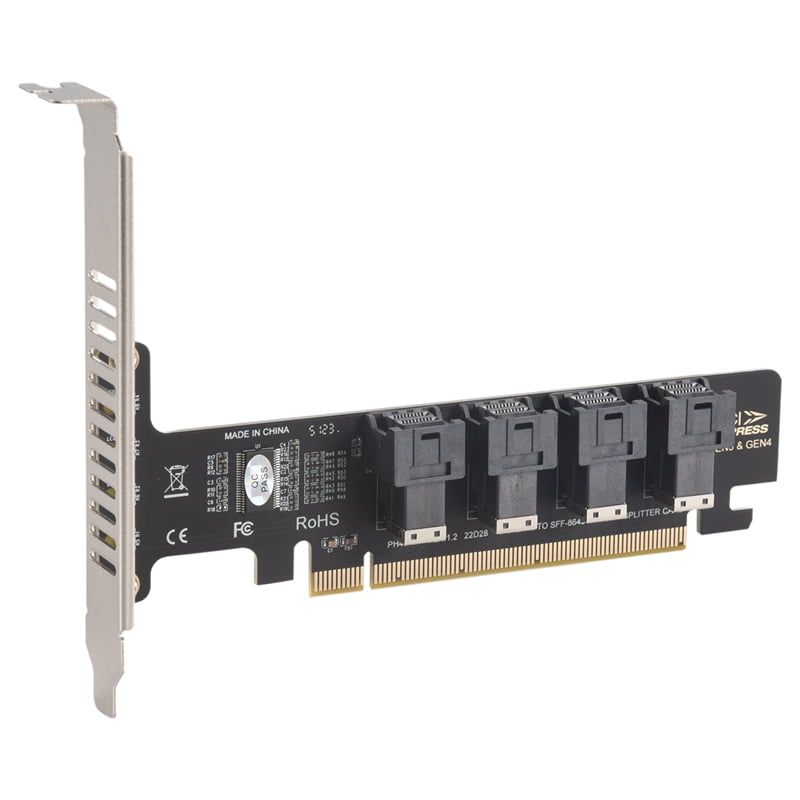 NGFF PCI-E 16X to 4 Ports U.2 NVME Split Expansion Card SFF-8639/8643 ...