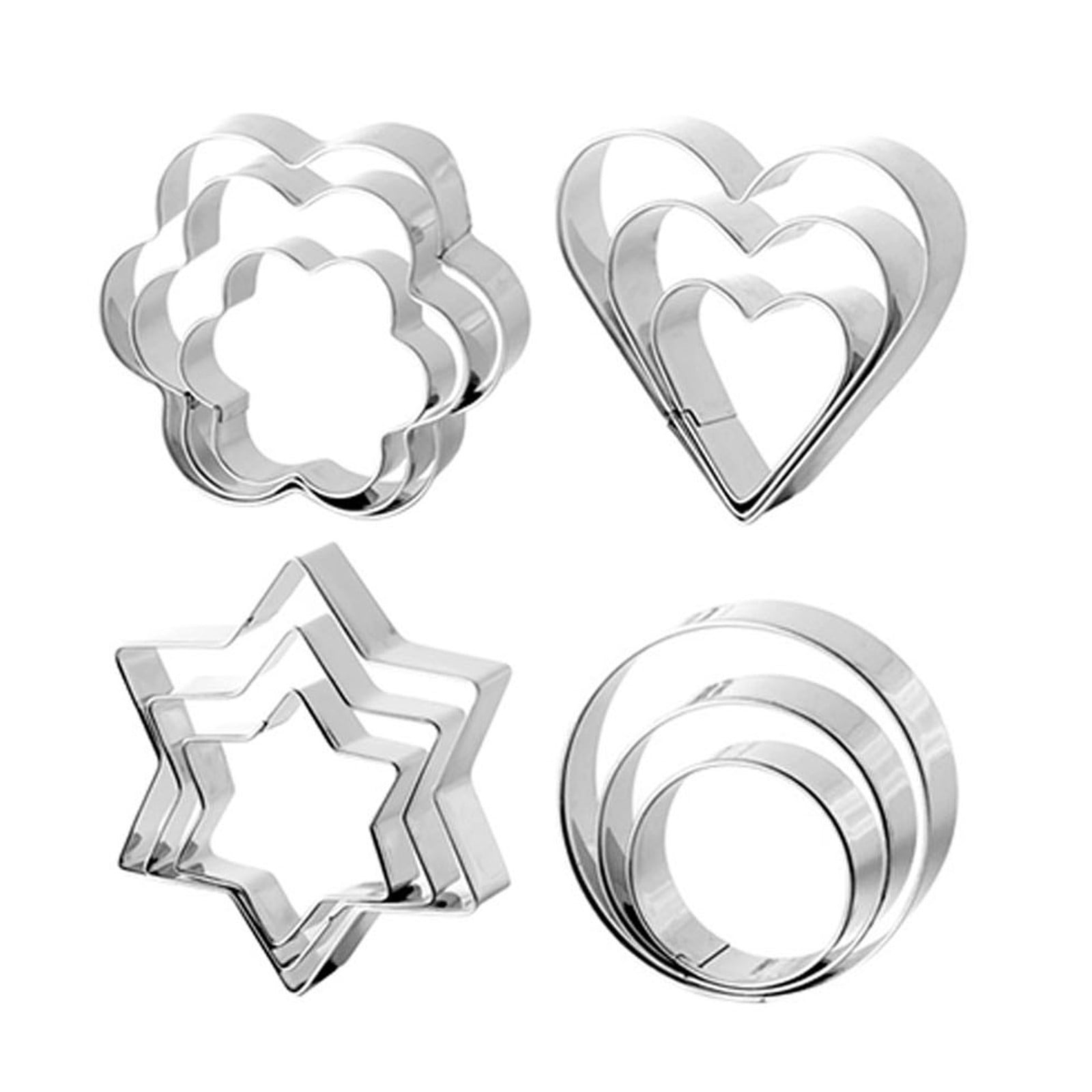 NGHnuifg 12 Piece Small Stainless Steel Cookie Cutter Cake Vegetable ...