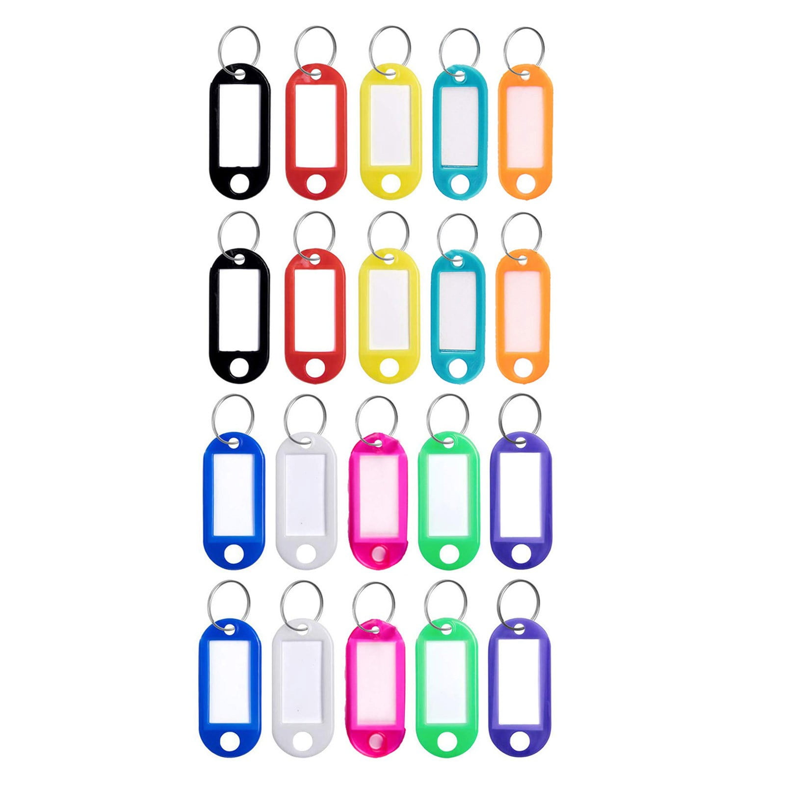 NGHnuifg 20 Pieces Key Tags Assorted Key Rings ID Tags Name Card Label ...