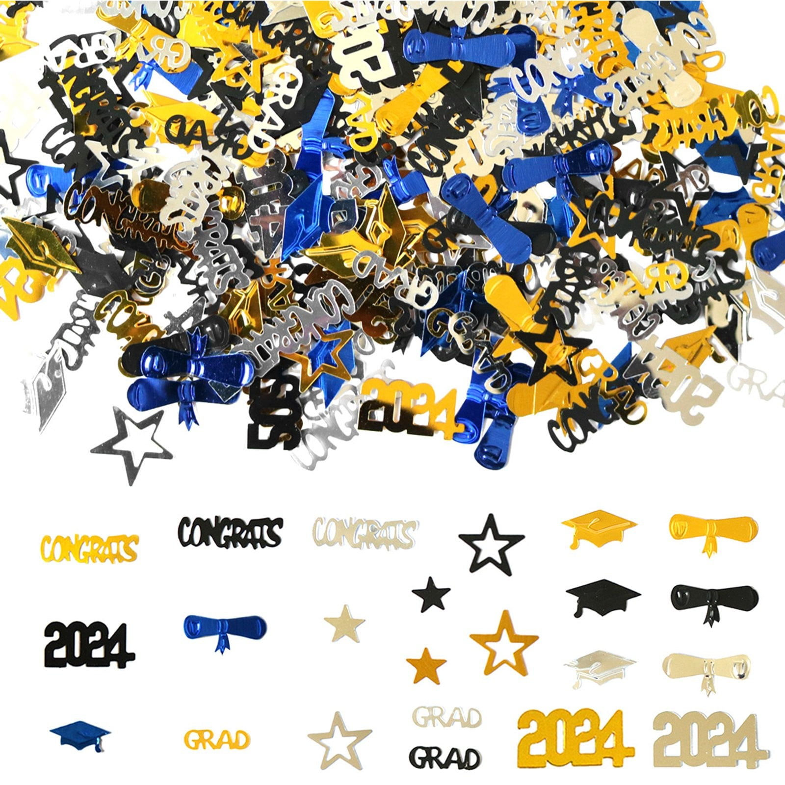 NGHnuifg 2024 Graduation Party Decoration Black Graduation Confetti ...