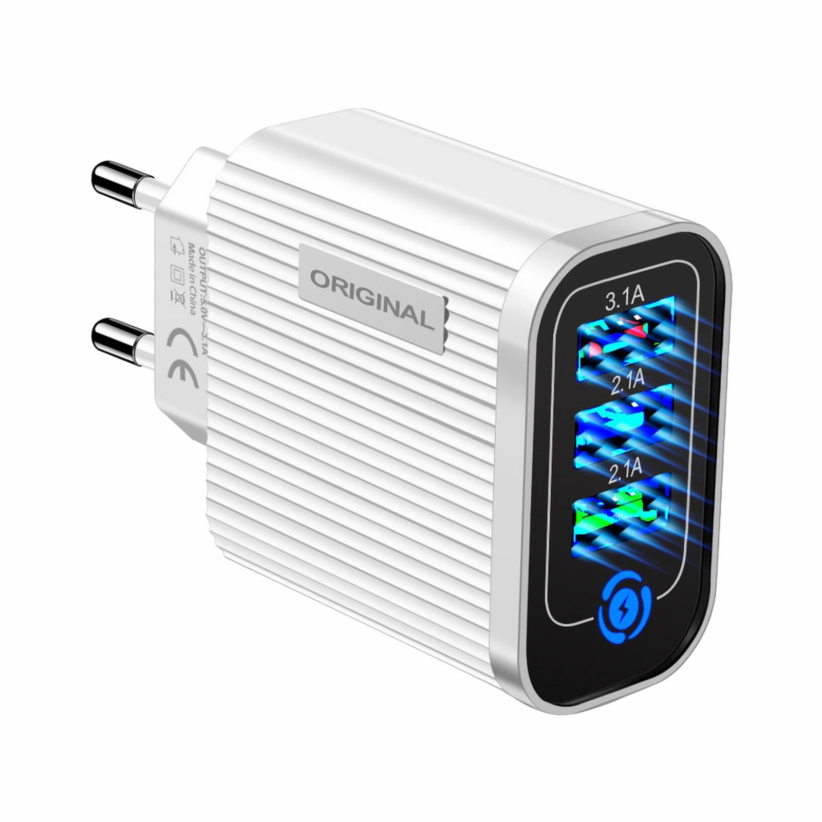 NGHnuifg 3USB 2.1A Smartphone Charger Wall Mount Portable Mobile Phone ...