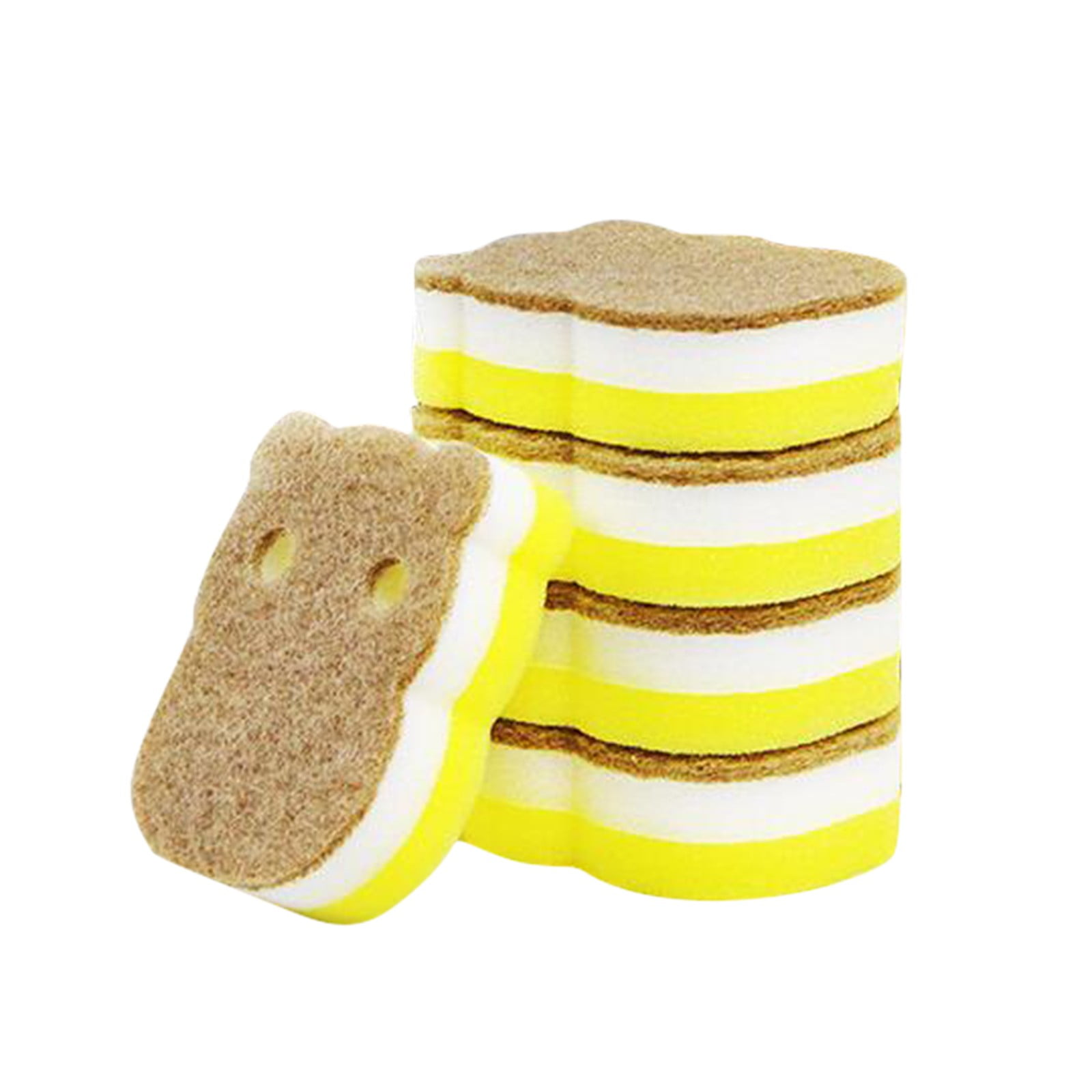 NGHnuifg 5pcs Decontamination Dishwashing Sponge Three Layer Cleaning ...