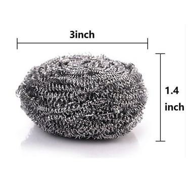 4 Scourer Steel Wire Mesh Ball Pads Kitchen Scrub Cleaning Pan Cleaner ...