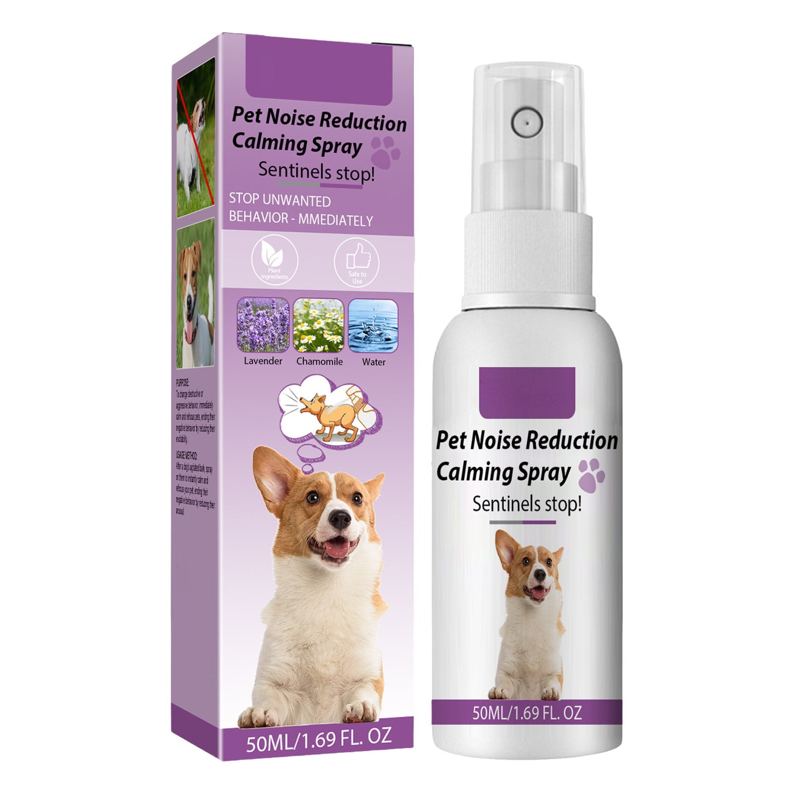 NGHnuifg Pet Calming & Noise Reducing Spray Soothes Anxiety Promotes ...