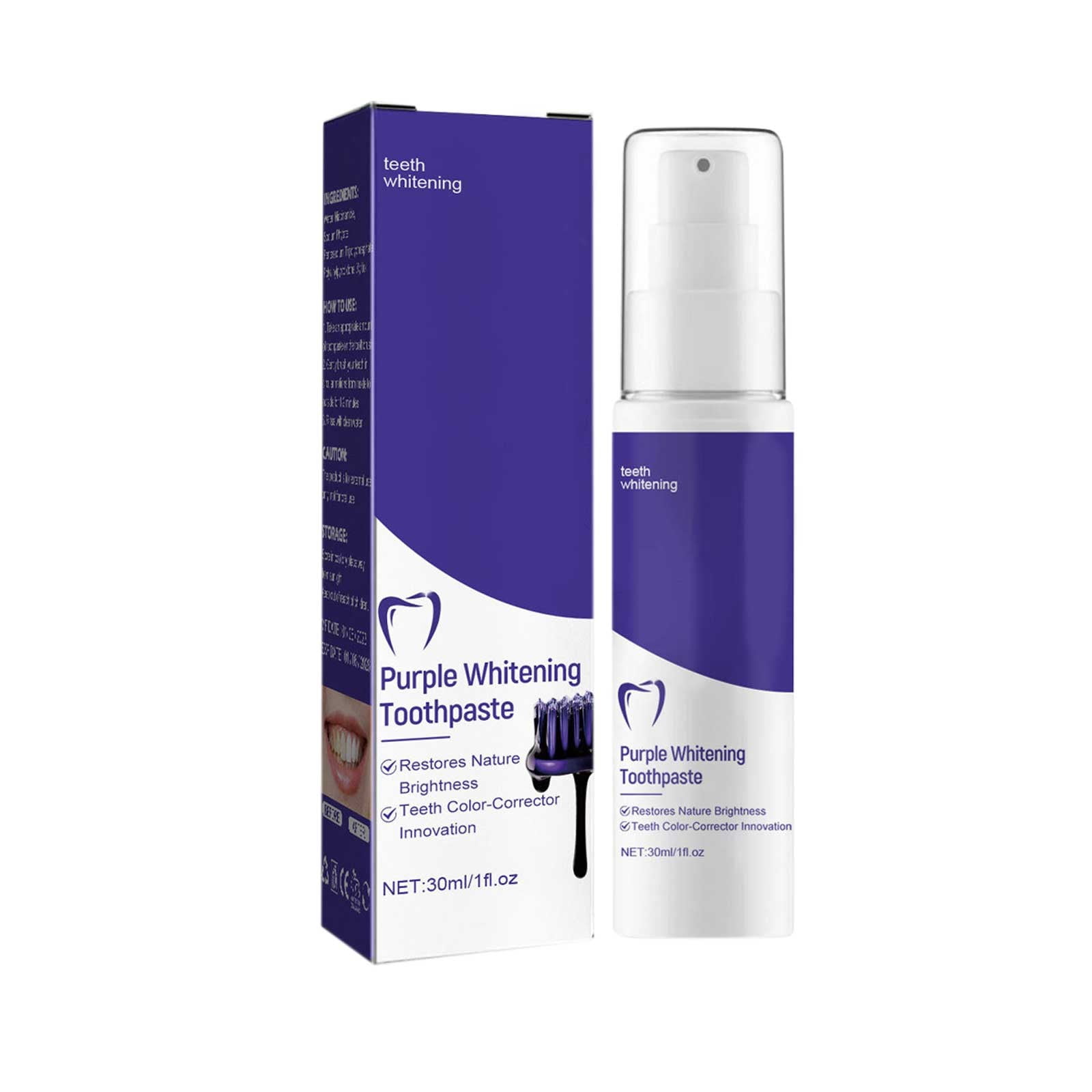 NGHnuifg Purple Toothpaste For Fresh Oral Teeth Removal Yellow Stain ...