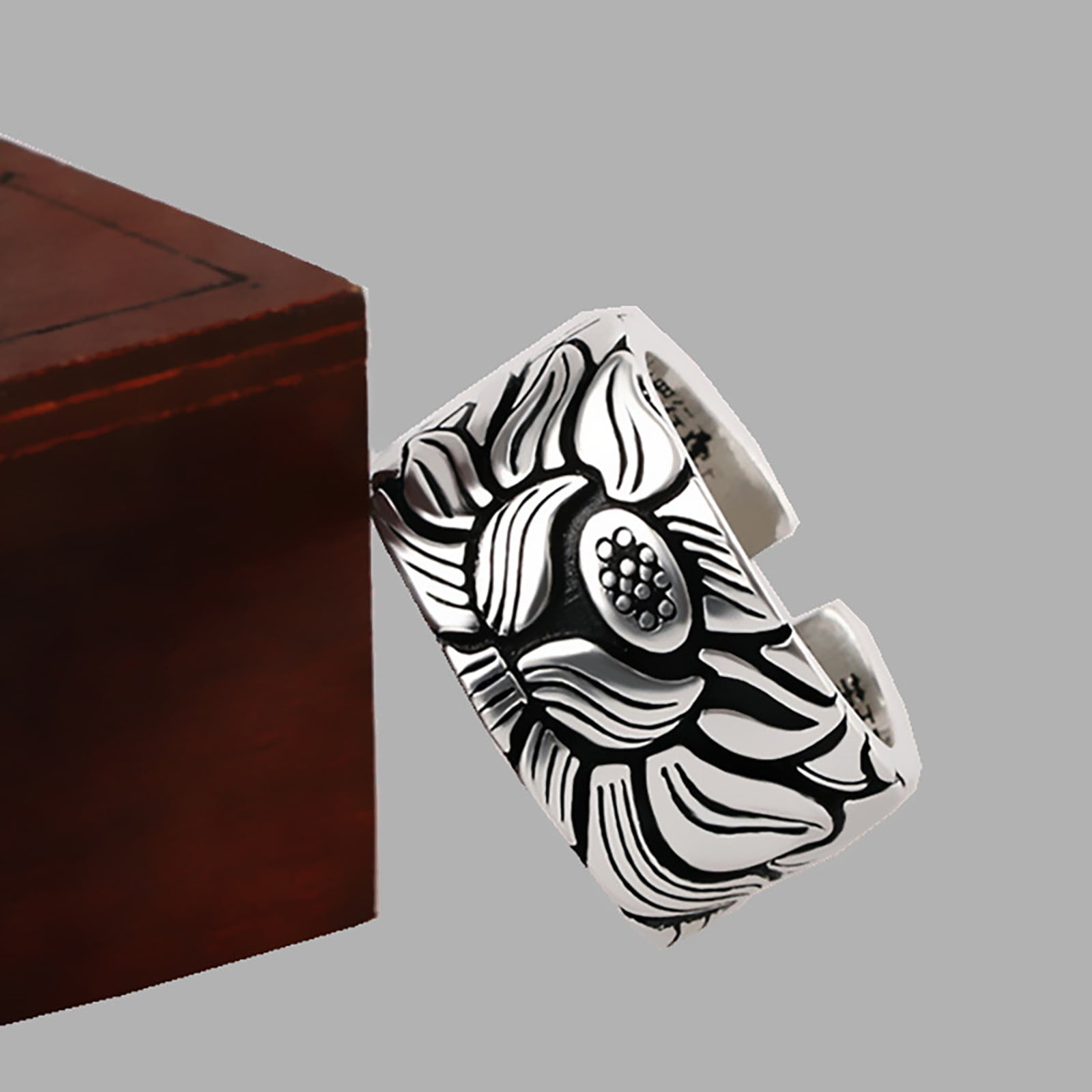 NGHnuifg Ring With Thai Heart Sutra Adjustable Open End Finger Ring Ring With Thai Heart ...