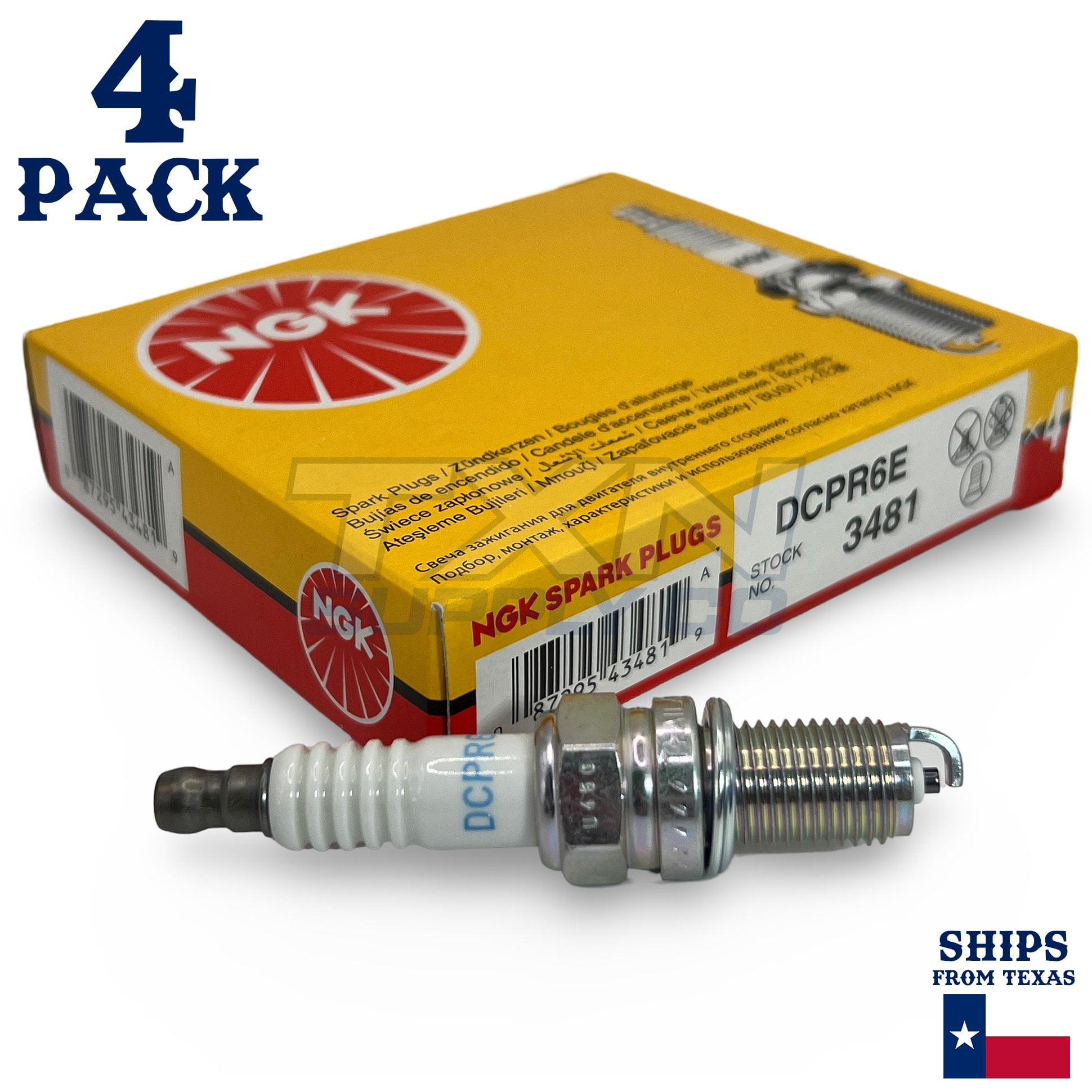 NGK, Spark Plugs, DCPR6E, Pack of 4, Compatible with Automotive Models ...