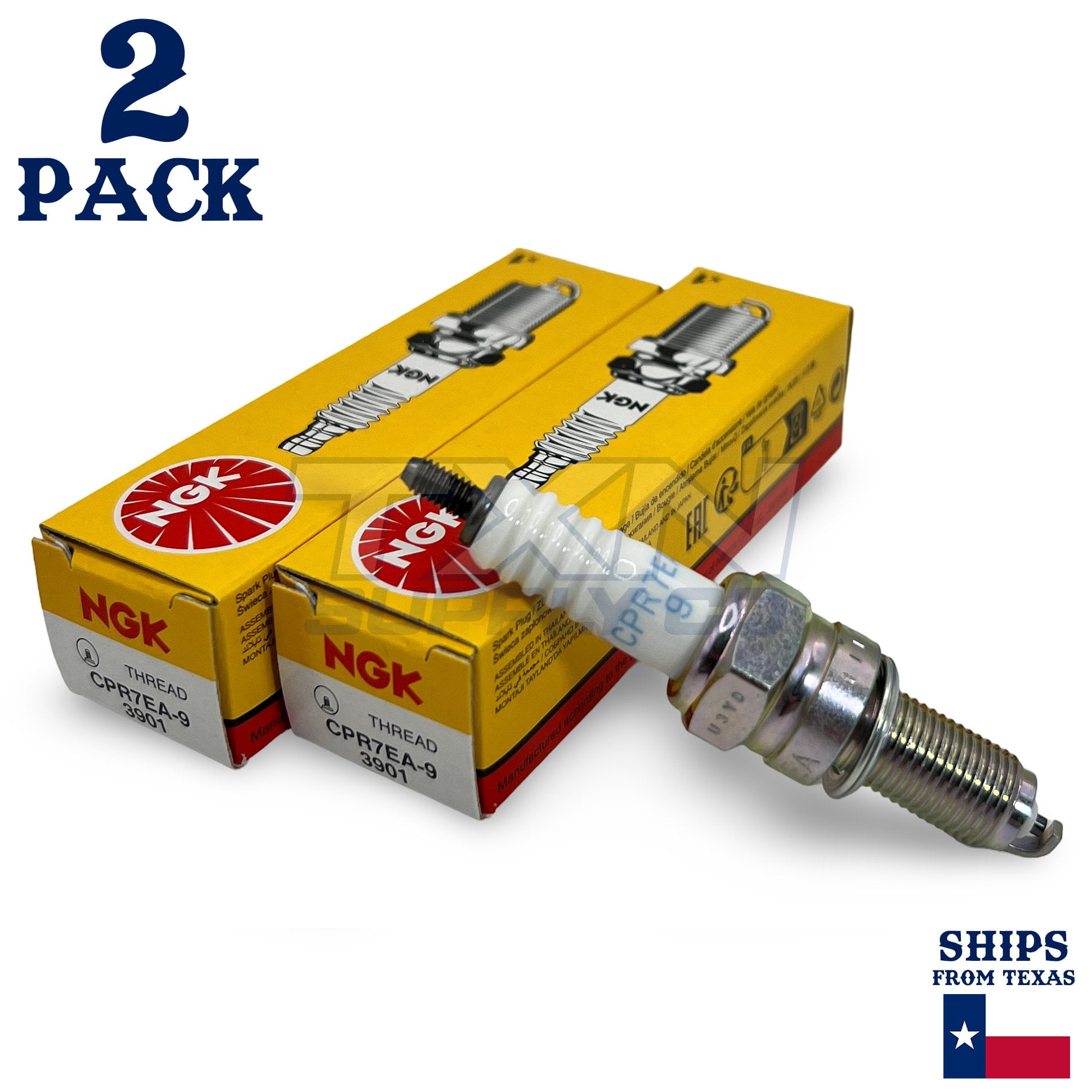 NGK 3901 Spark Plugs CPR7EA-9 - 2 Pack - Walmart.com