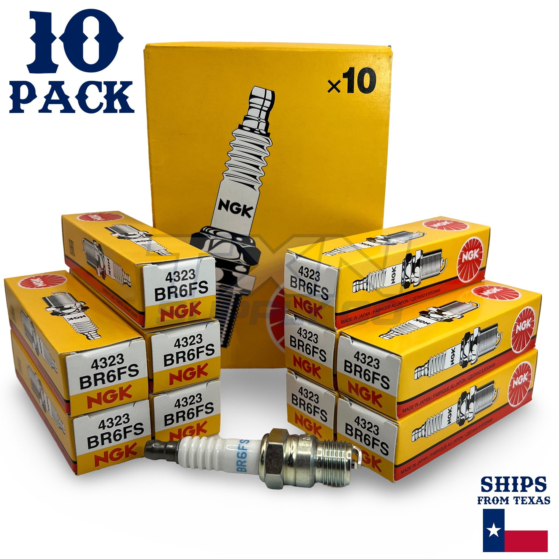 NGK 4323 Standard Spark Plug - BR6FS, 10 Pack - Walmart.com