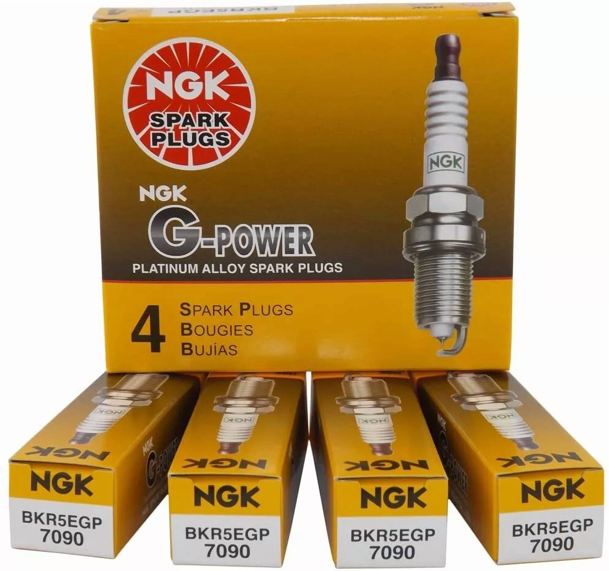 NGK 7090 BKR5EGP G-Power Platinum Spark Plugs Kit Set Of 4 Pcs ...