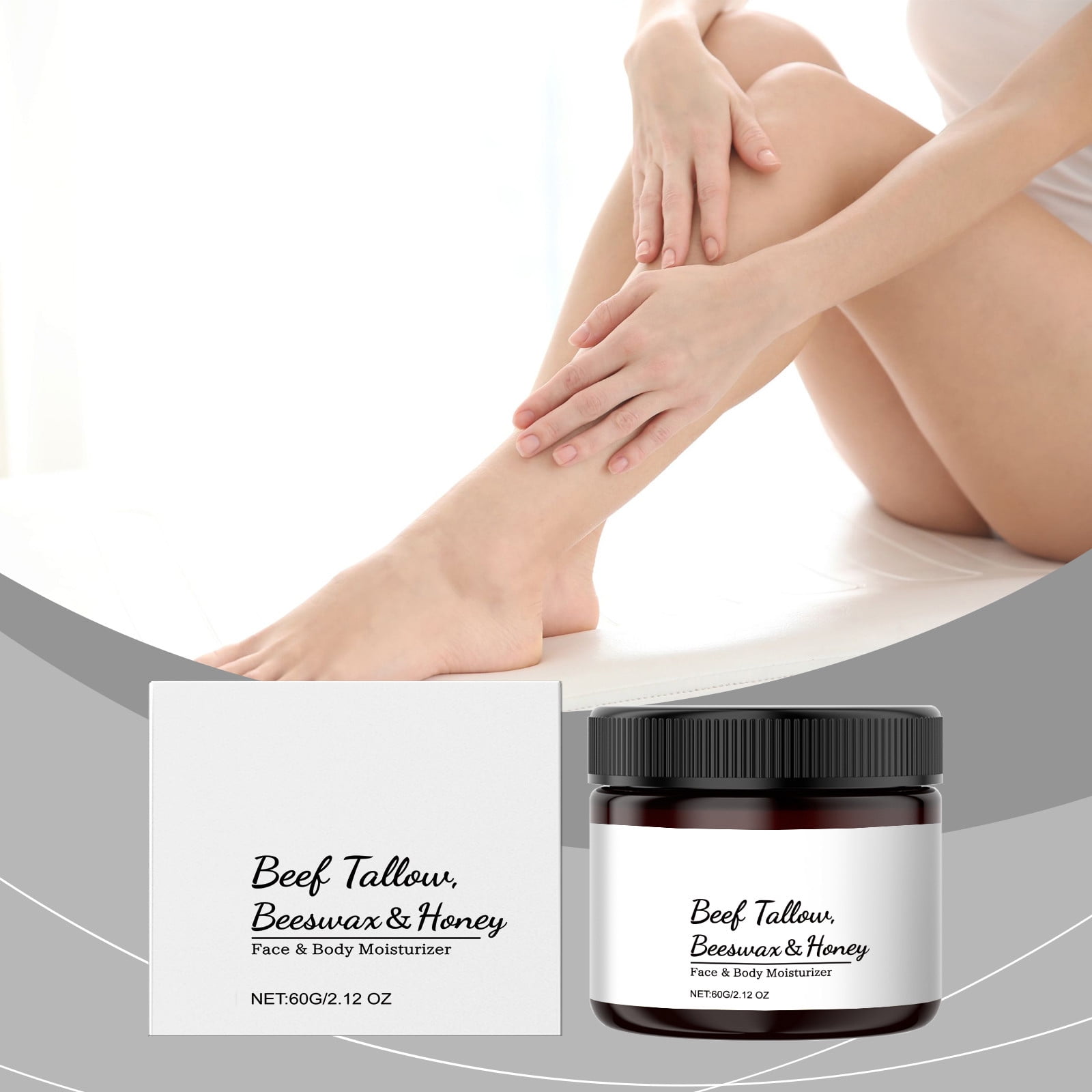 NGTEVOOS 2-Pack Grass Fed Beef Tallow Balm, Fast-Absorbing Moisturizer ...