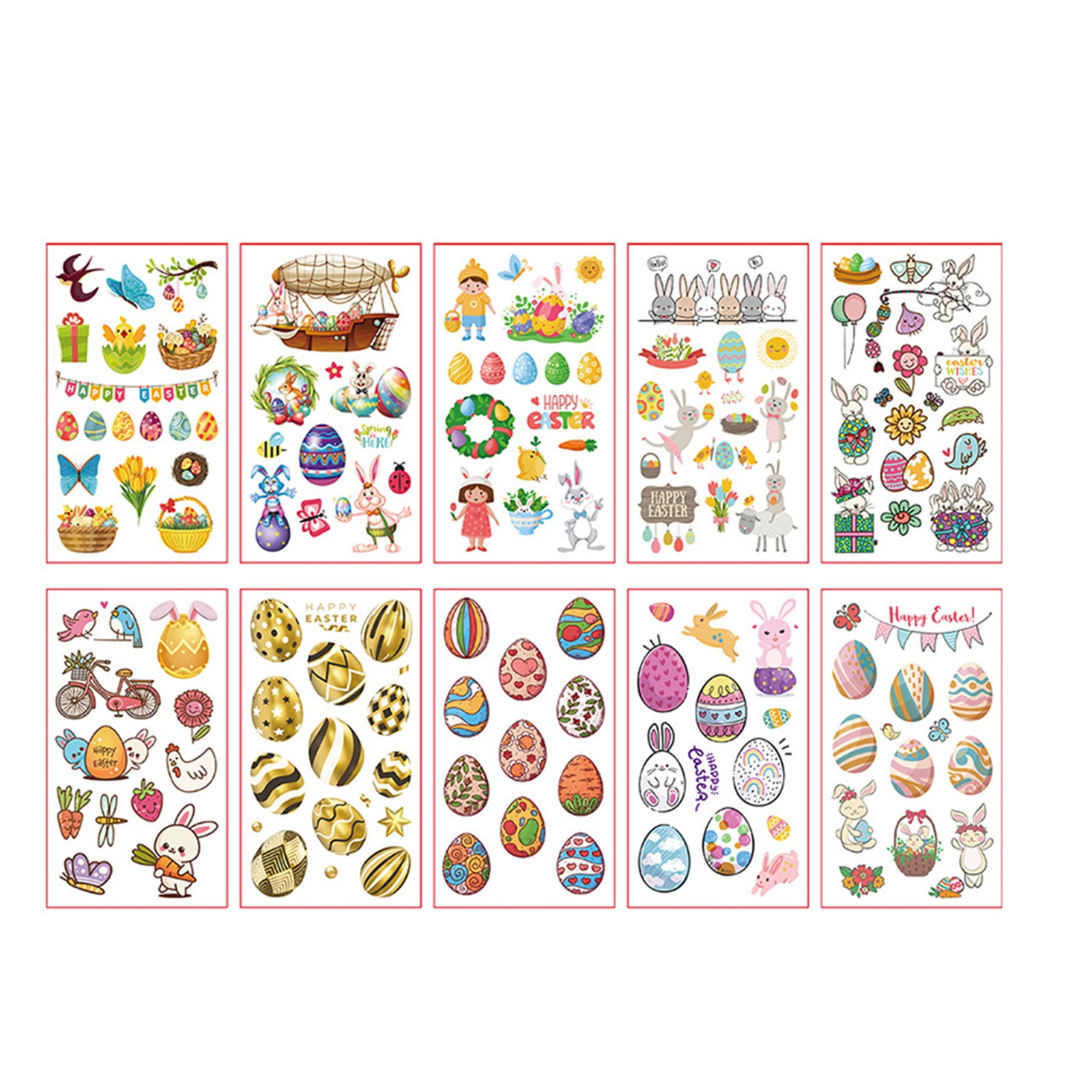 NGTEVOOS Childrens Animation Easter Body Art Stickers Cute Bunny Party ...