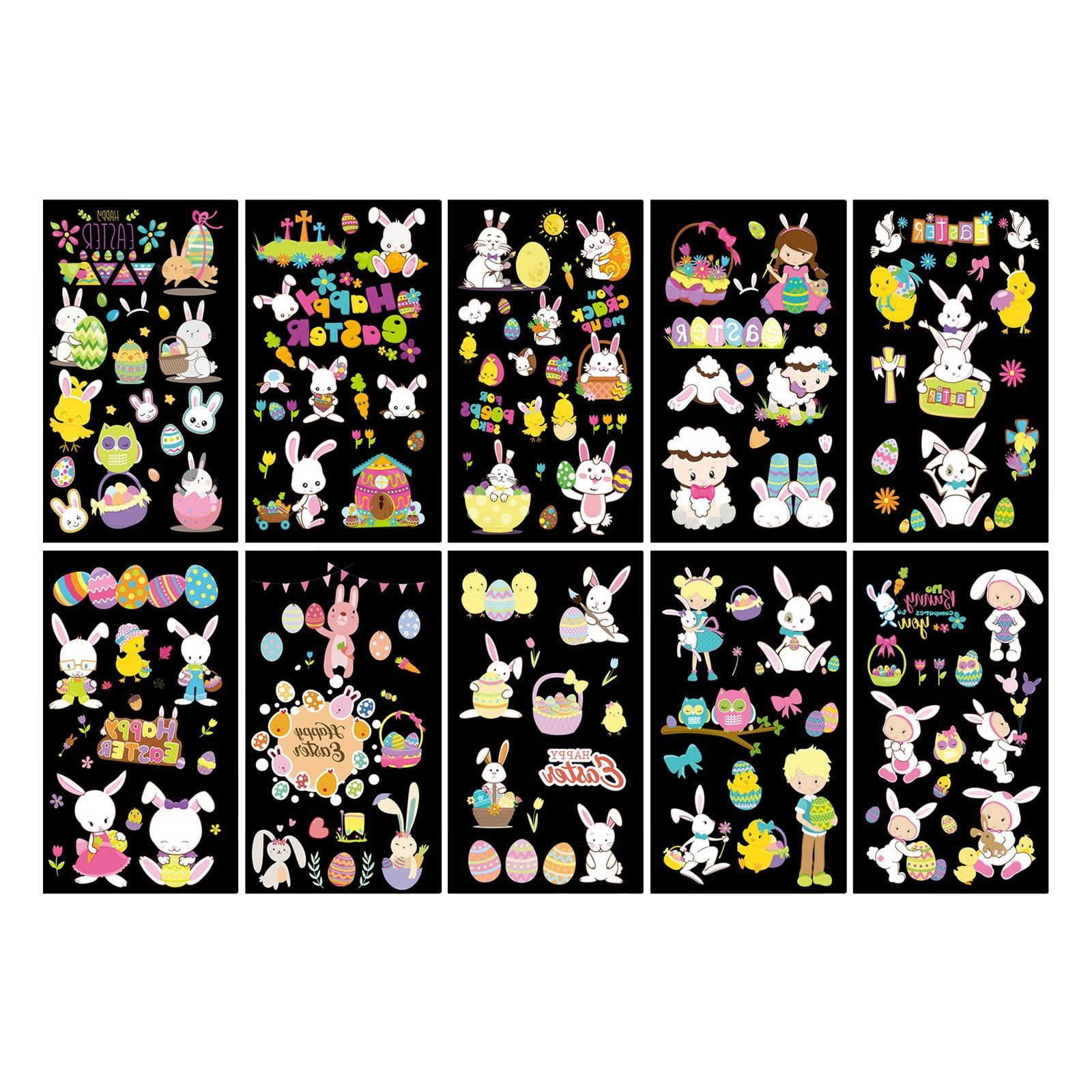 NGTEVOOS Easter Sticker Set 10pcs Stickers On Arms Faces for Childrens ...