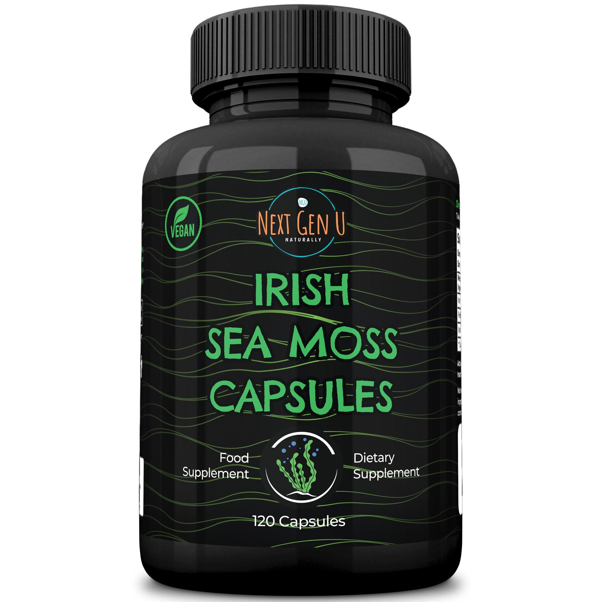 NGU Irish Sea Moss W/ Perilla Oil Dietary Supplement, 120 Vegan ...