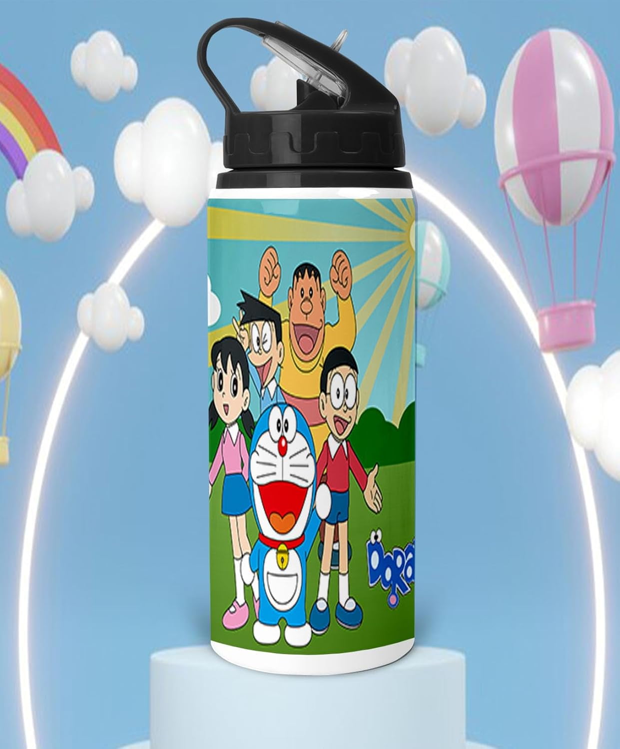 NH10 DESIGNS Doraemon Printed Aluminium Sipper Bottle 750ml for Kids ...