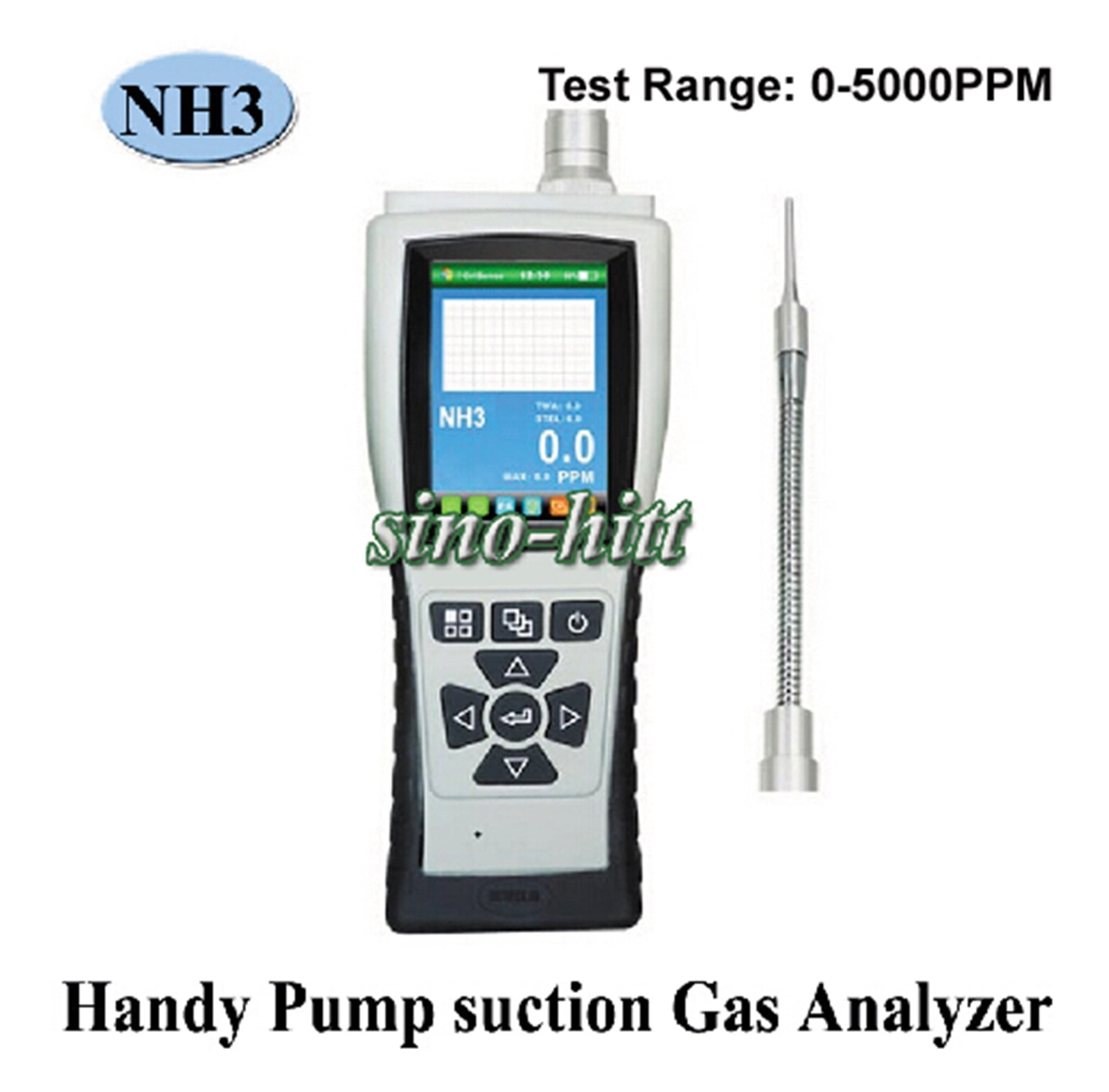 NH3 0-100/200/1000/5000/10k Ppm Optional Gas Detector Toxic Gas Leak Monitor Ammonia Analyzer ...