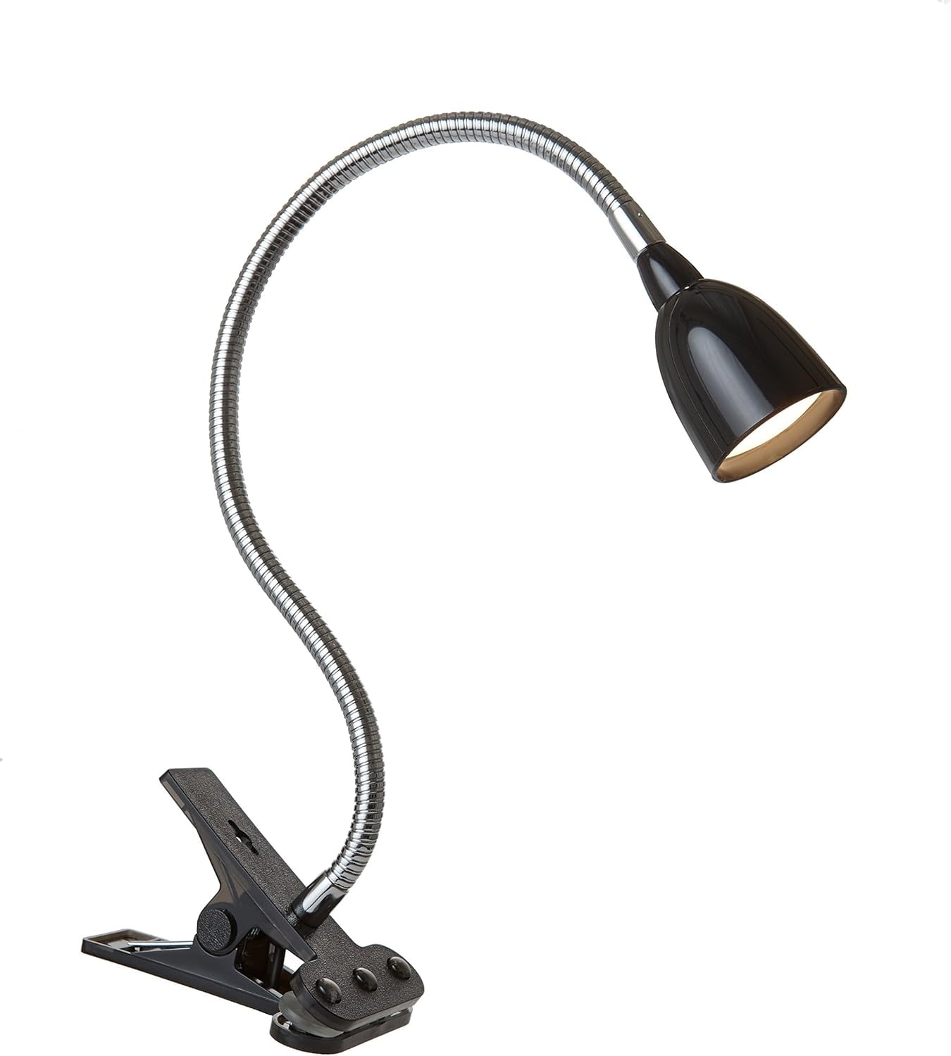 NHCLP-LED-BLK Black Metal Flexible Clamp-Style LED Goose Neck Desk Lamp ...