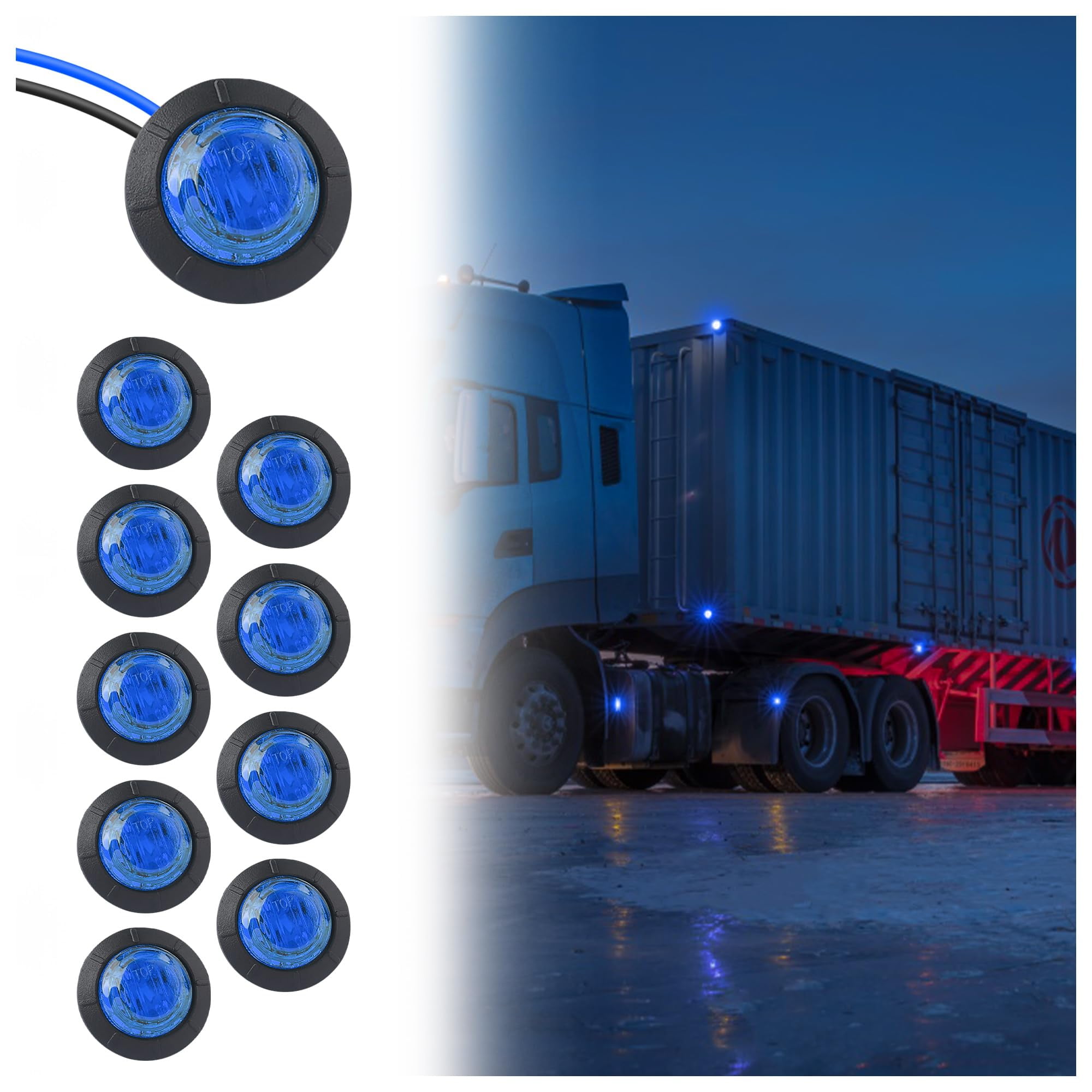 NHHC 10PCS 24V Turn CM31 Signal Light,High-Brightness Trailer Marker ...