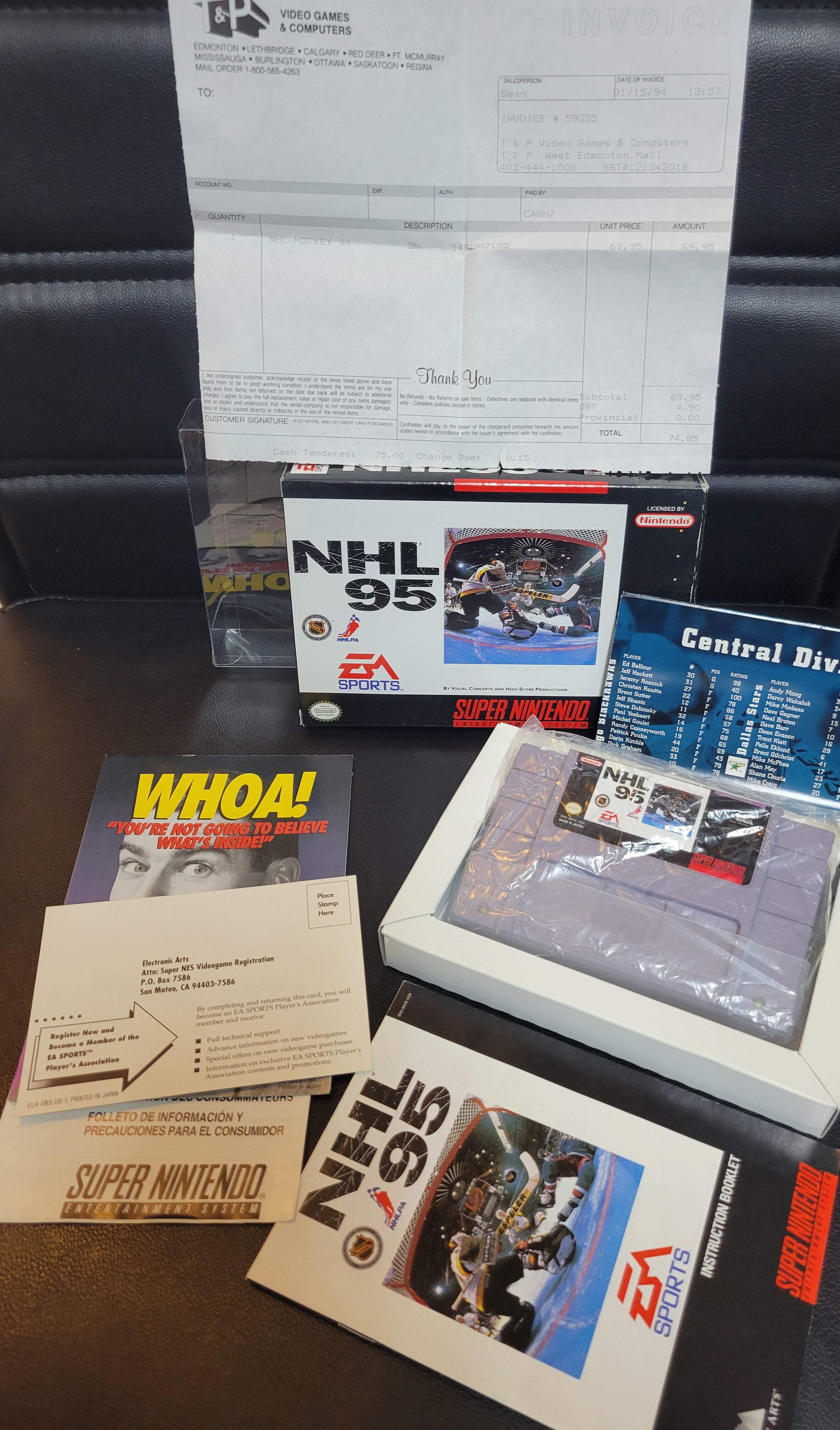 NHL 95' (SNES) - Super Nintendo Ent. IMMACULATE Condition - ORIGINAL ...