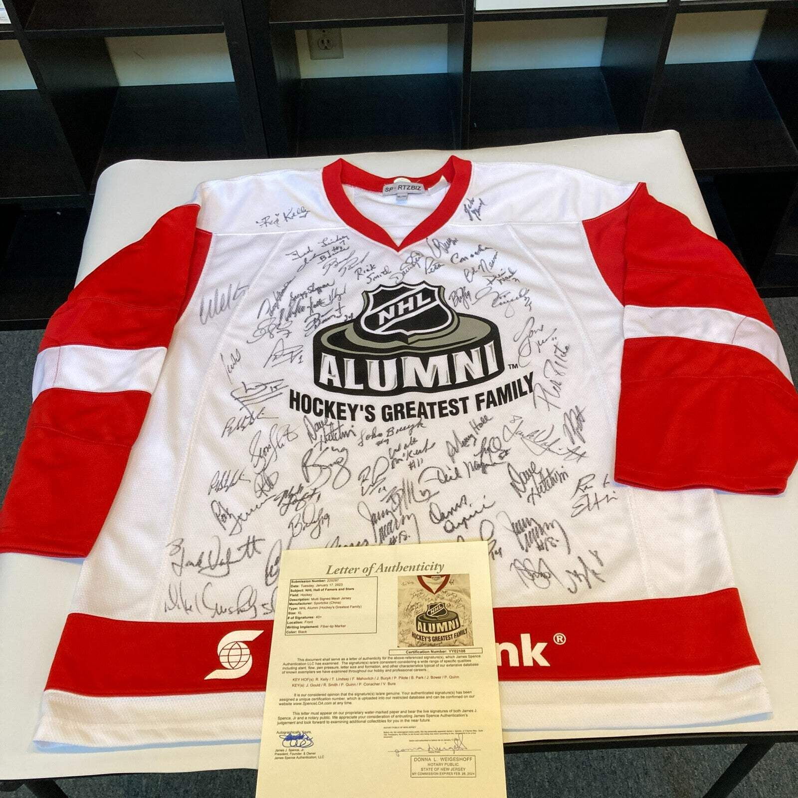 NHL Alumni Hall Of Fame Multi Signed Hockey Jersey 56 Signatures JSA ...