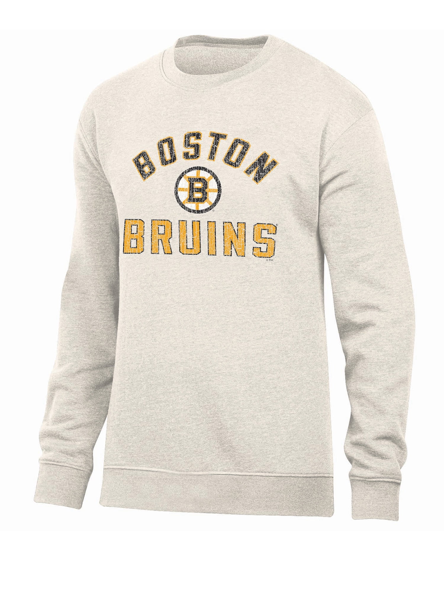 NHL BOSTON BRUINS Mens Oatml Color Cotton Fleece Crew Pullover ...