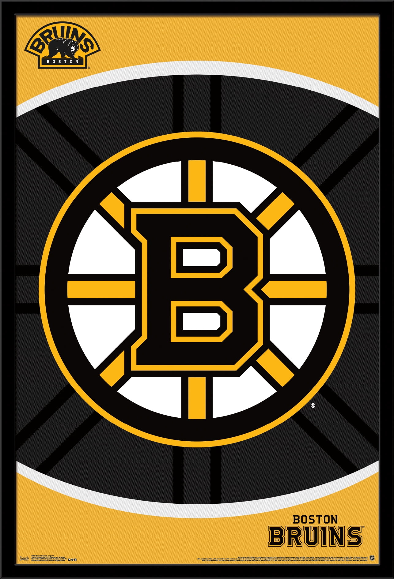 NHL Boston Bruins - Logo 14 Wall Poster, 22.375" x 34", Framed ...