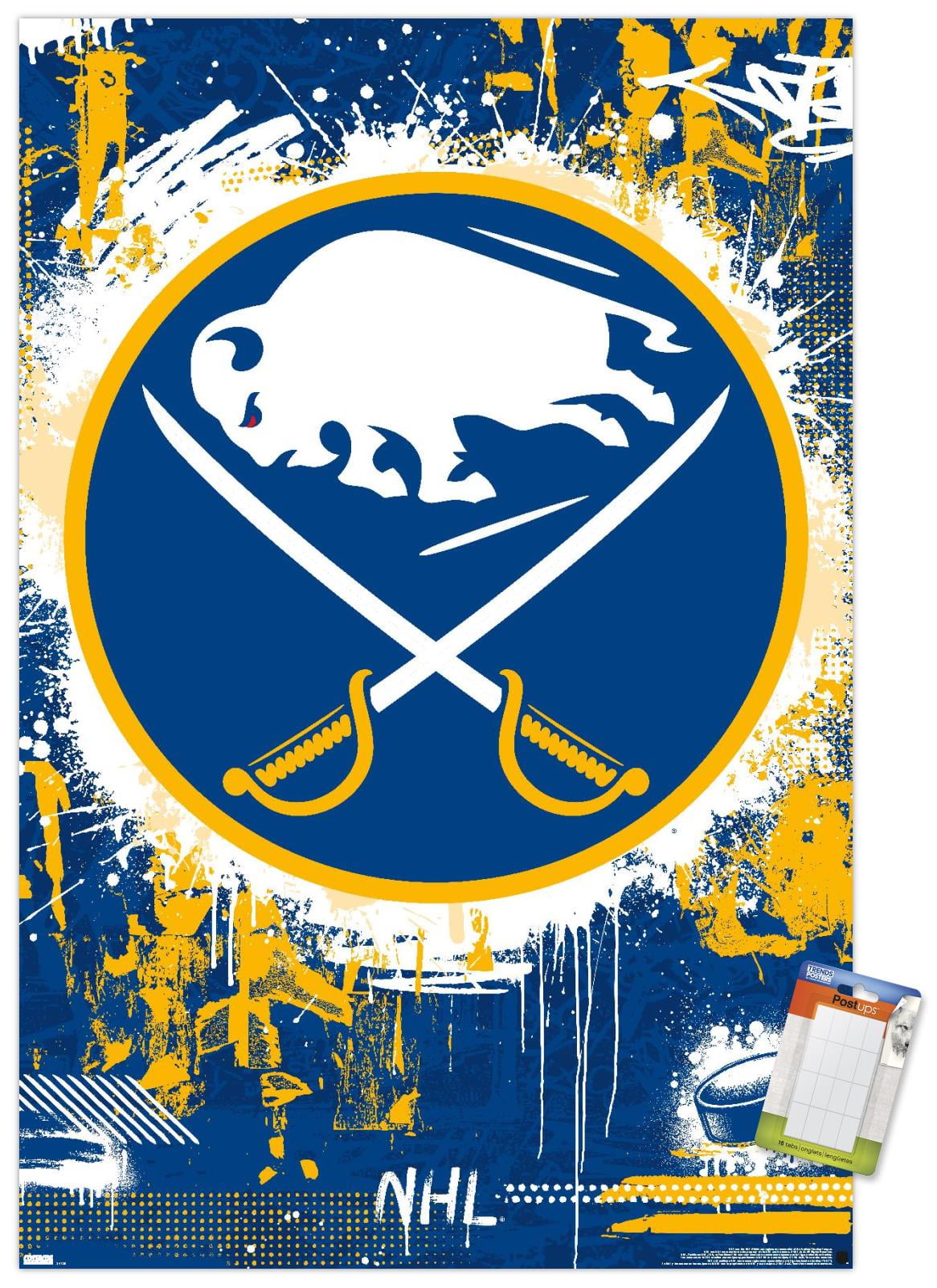 NHL Buffalo Sabres - Maximalist Logo 23 Wall Poster, 14.725" x 22.375 ...