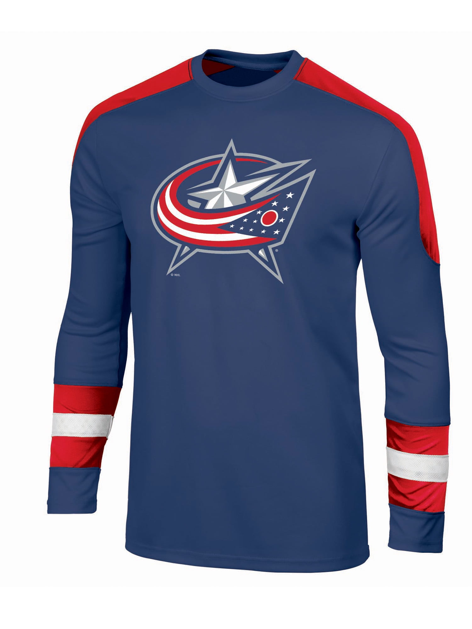NHL COLUMBUS BLUEJACKETS Mens Tm1&2 Color Cotton Jersey Takedown Long ...