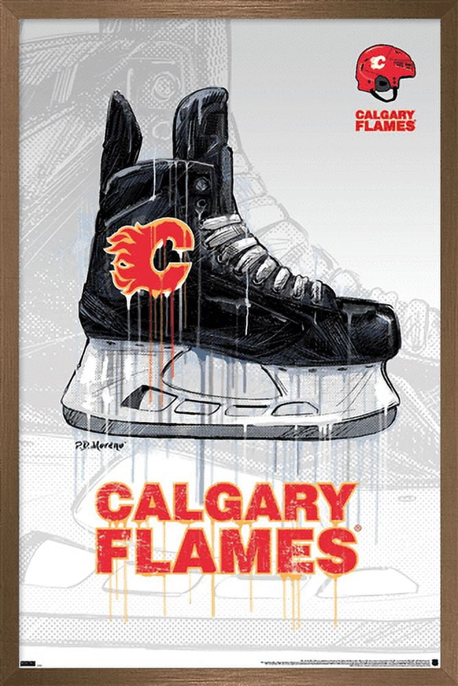 NHL Calgary Flames - Drip Skate 21 Wall Poster, 22.375" x 34", Framed ...