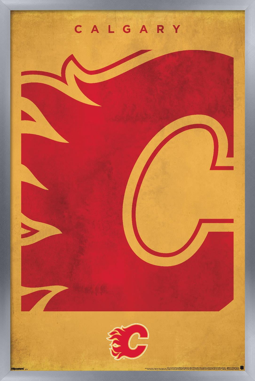 NHL Calgary Flames - Logo 25 Wall Poster, 22.375" x 34" Framed ...