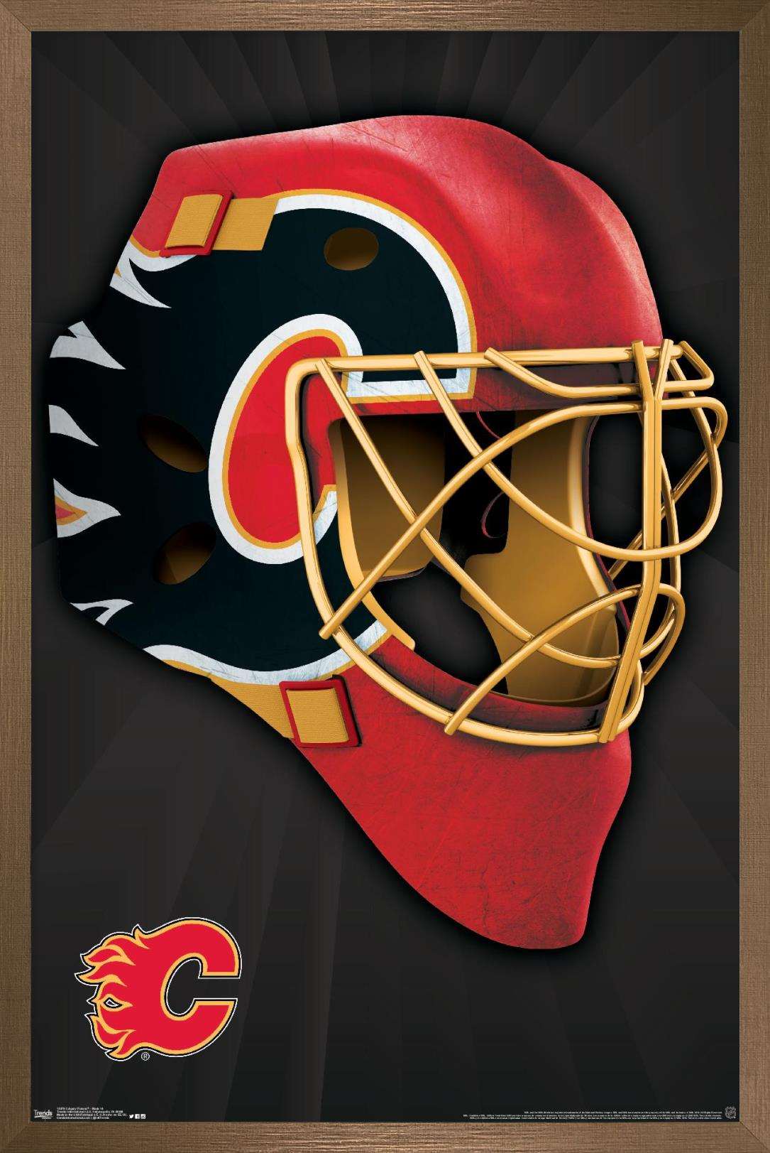 NHL Calgary Flames - Mask 16 Wall Poster, 14.725" x 22.375", Framed ...