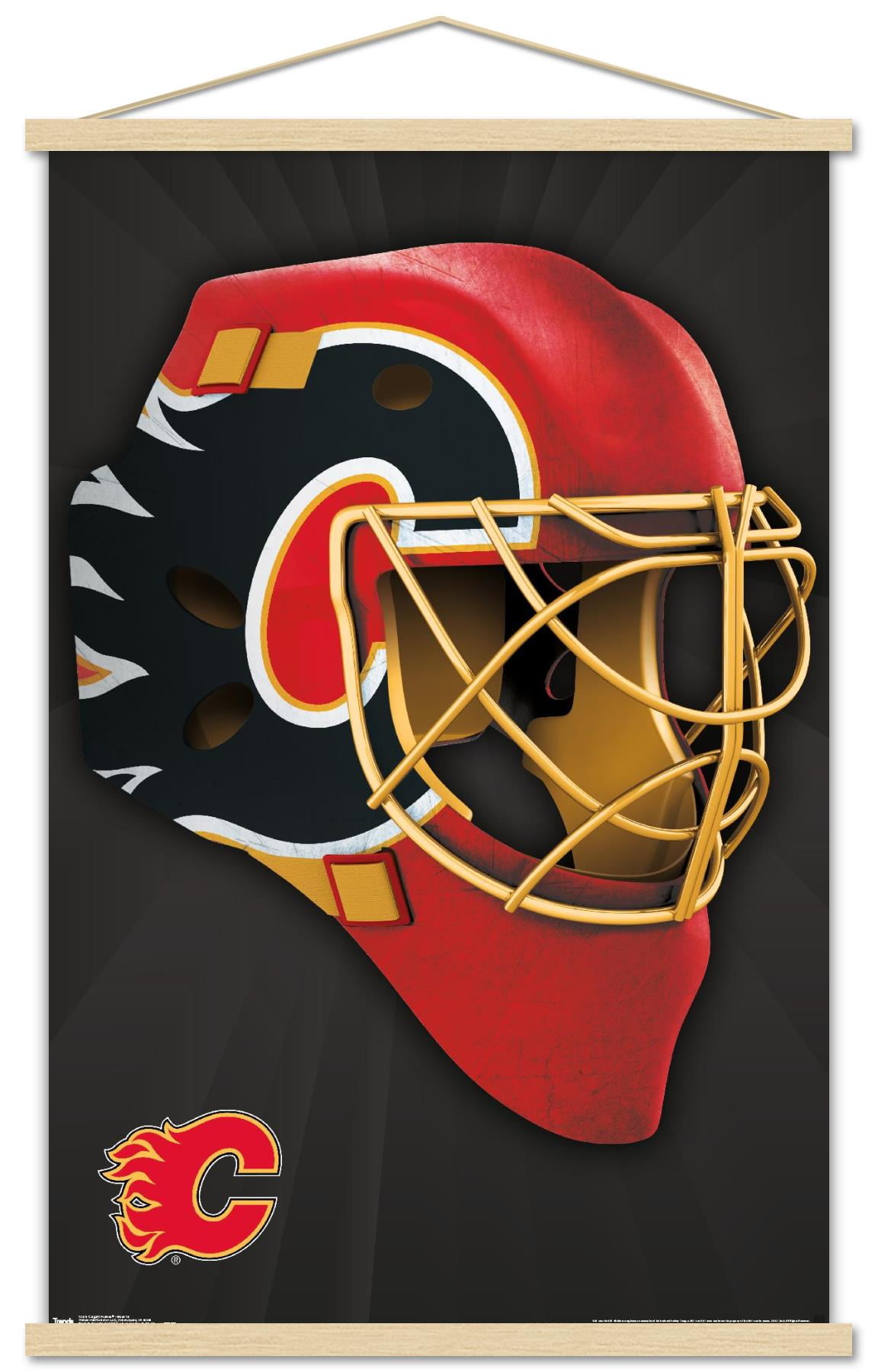 NHL Calgary Flames - Mask 16 Wall Poster with Wooden Magnetic Frame, 22 ...