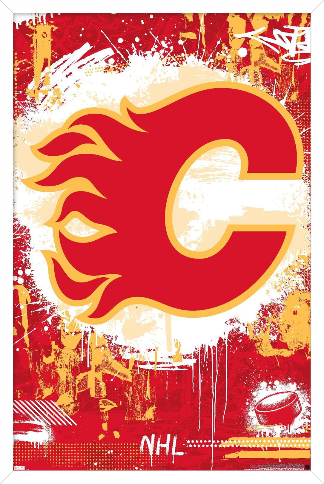 NHL Calgary Flames - Maximalist Logo 23 Wall Poster, 22.375" x 34 ...