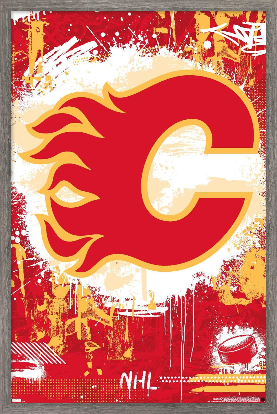 NHL Calgary Flames - Maximalist Logo 23 Wall Poster, 22.375" x 34 ...