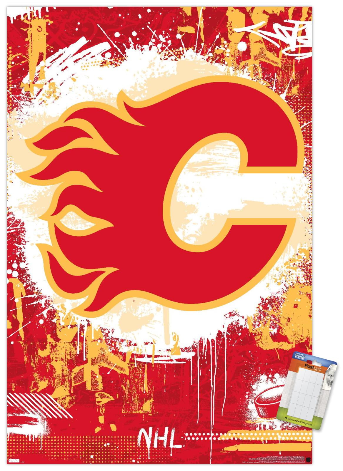 NHL Calgary Flames - Maximalist Logo 23 Wall Poster, 22.375" x 34 ...