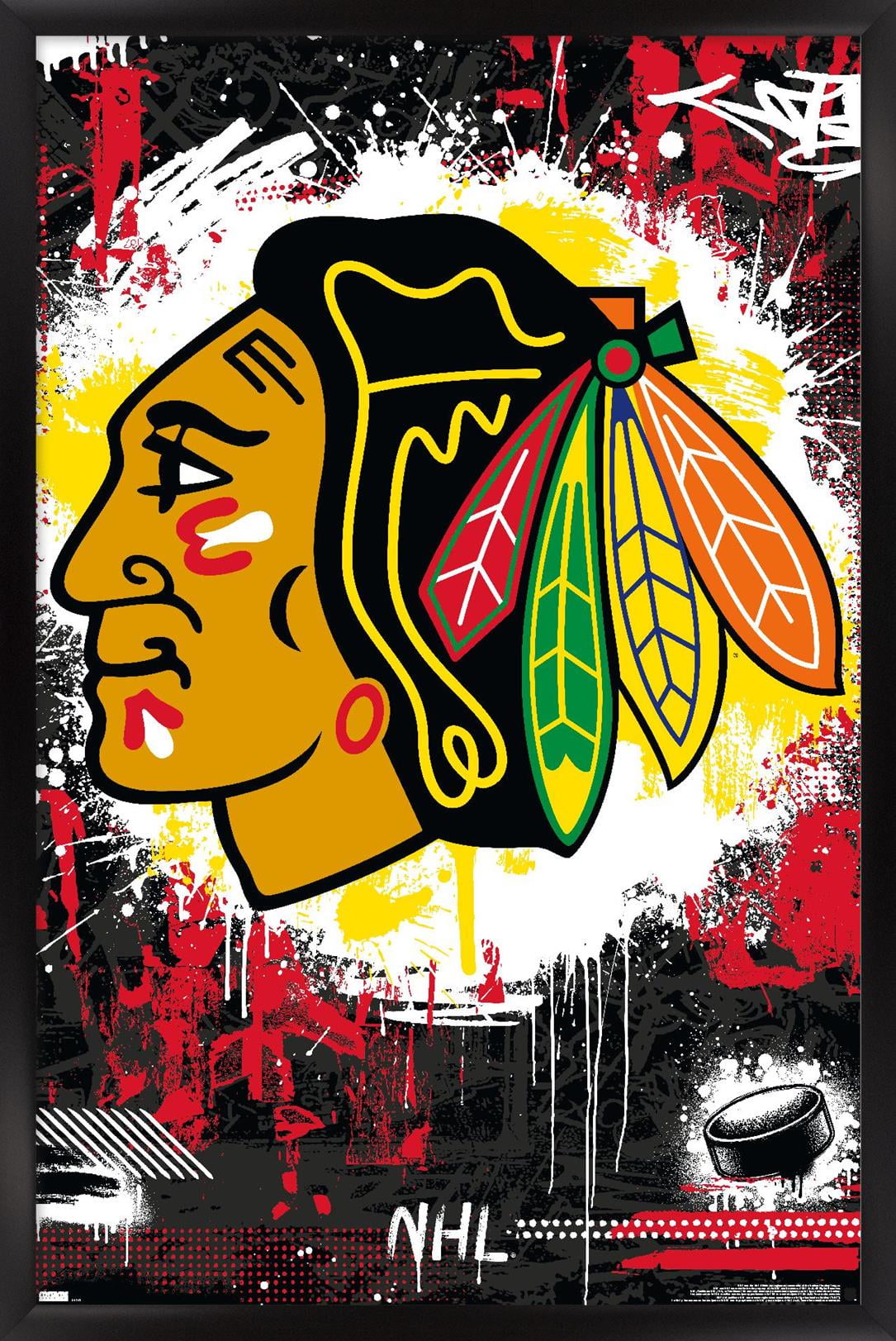 NHL Chicago Blackhawks - Maximalist Logo 23 Wall Poster, 22.375" x 34 ...